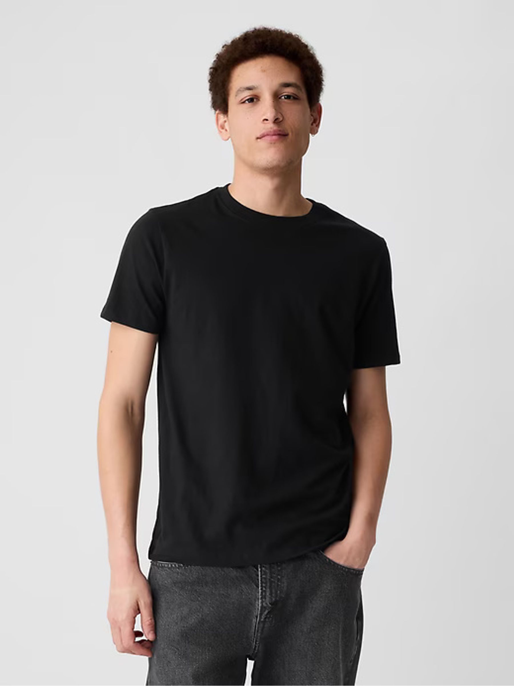 Buy Gap Black Everyday 100% Cotton Crew Neck T-Shirt from the Next UK ...