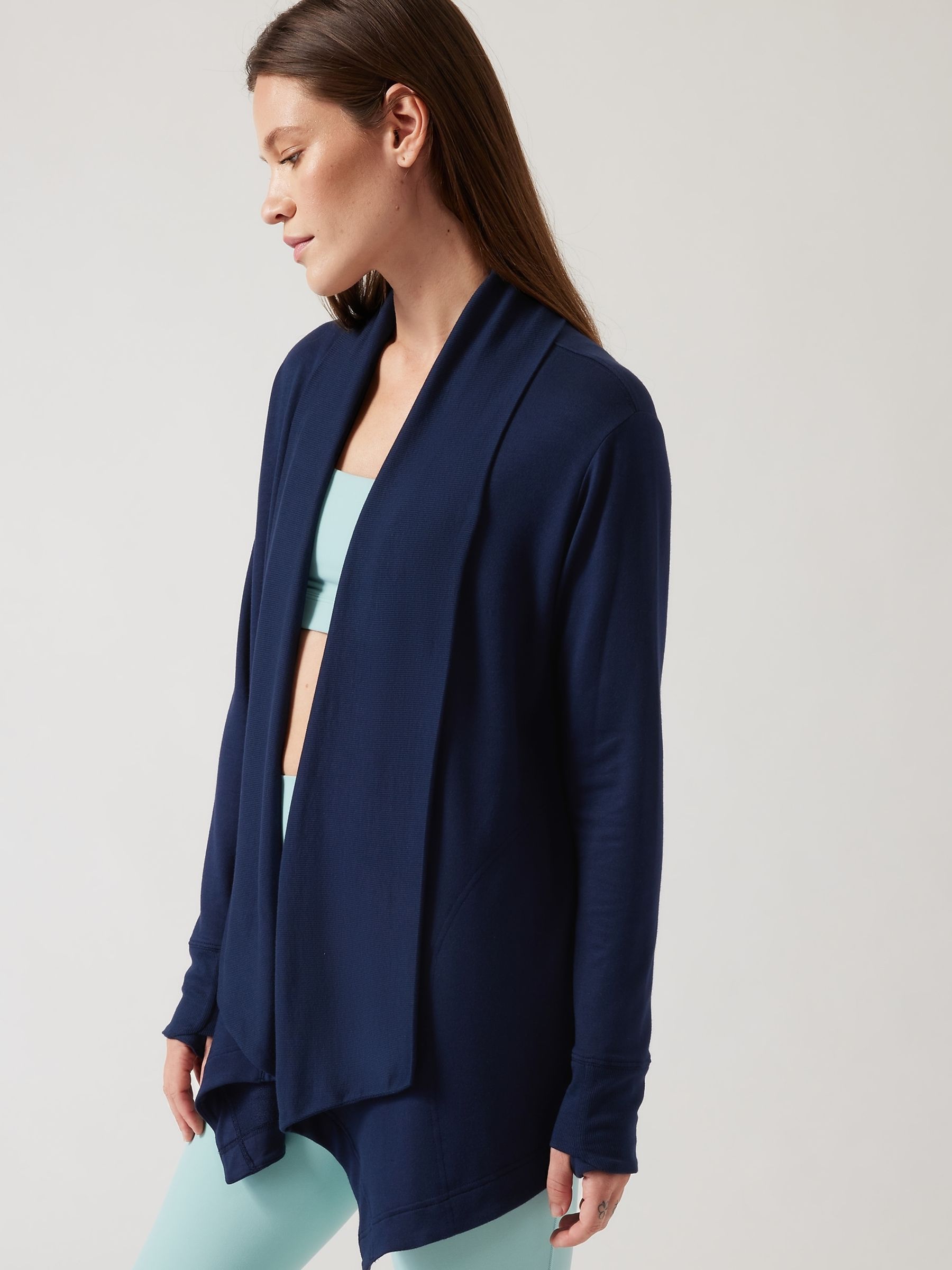 Buy Athleta Blue Pranayama Restore Long Wrap Cardigan from the Next UK ...