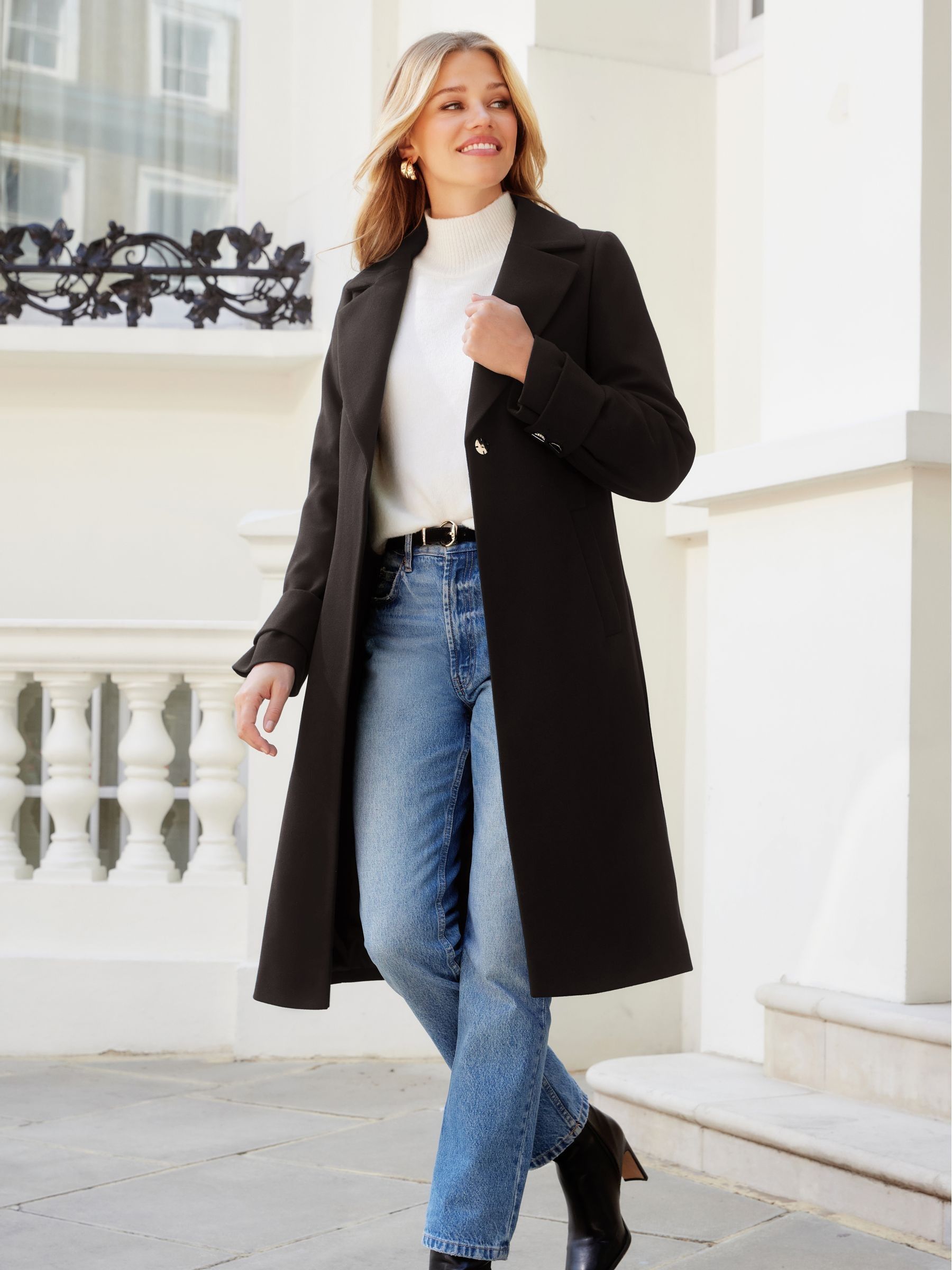 Buy Friends Like These Black Longline Tailored Smart Coat from the Next ...