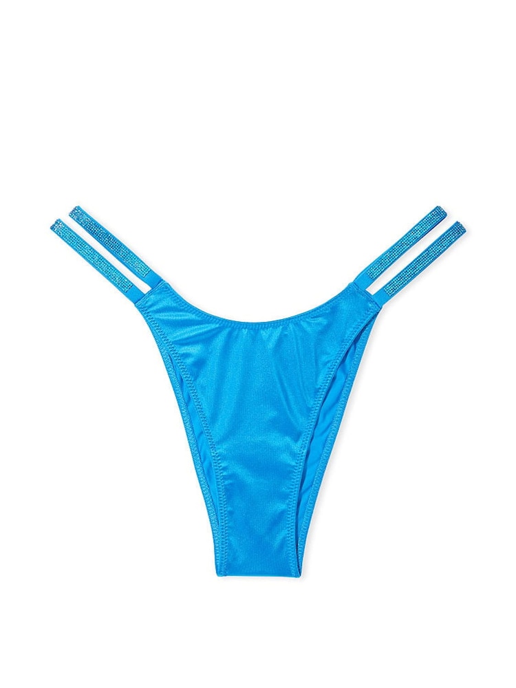 Buy Victoria's Secret Shocking Blue Brazilian Shine Strap Knickers from ...