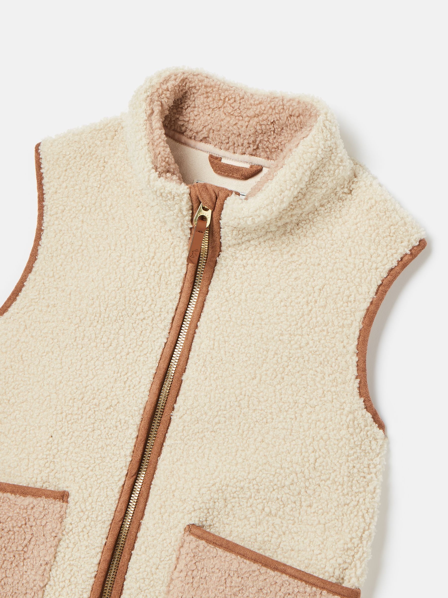 Buy Joules Kids' Sadie Cream & Natural Borg Fleece Gilet from the Next ...