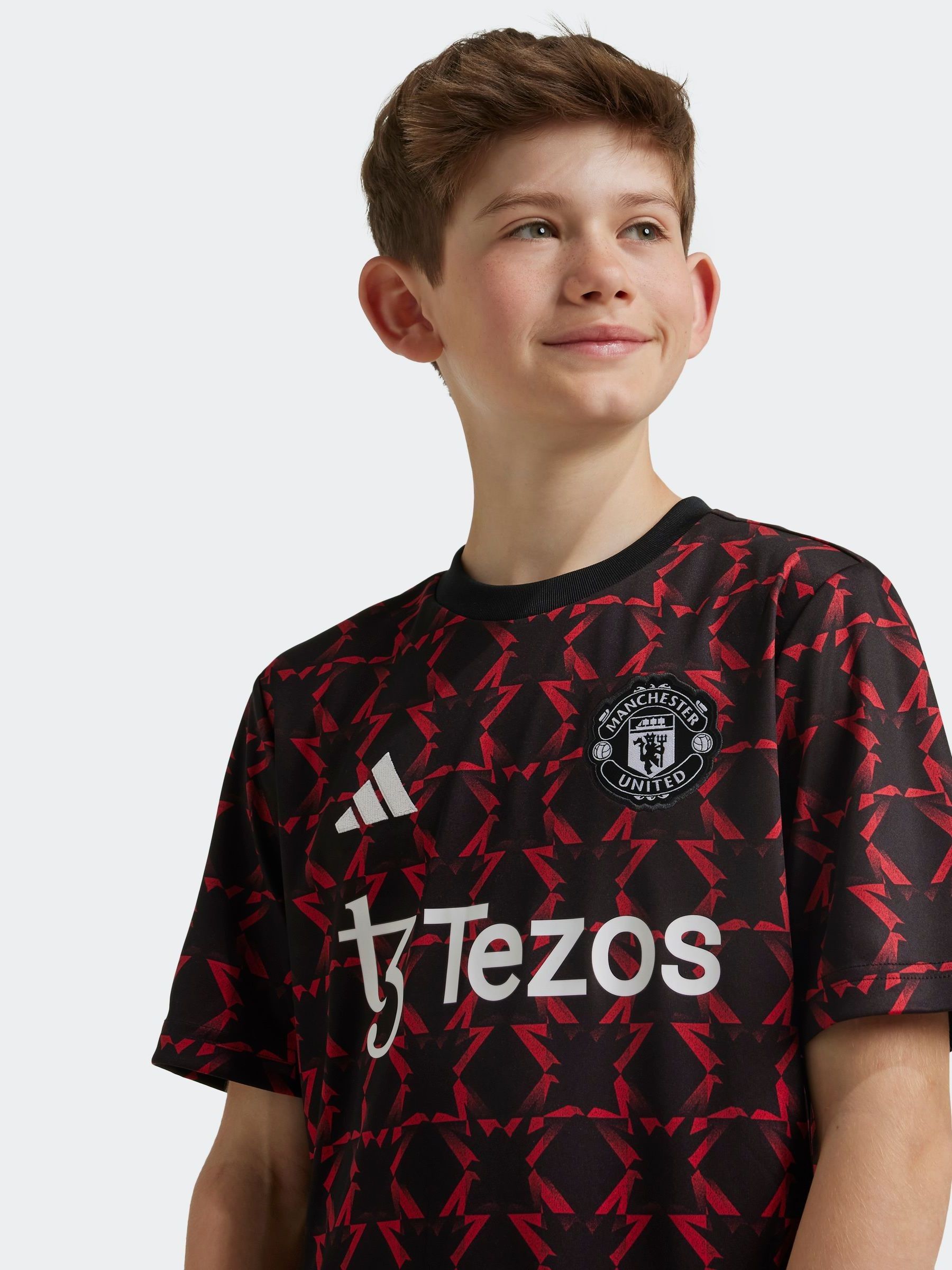 Buy adidas Black/Red Kids Manchester United Pre Match Jersey from the ...
