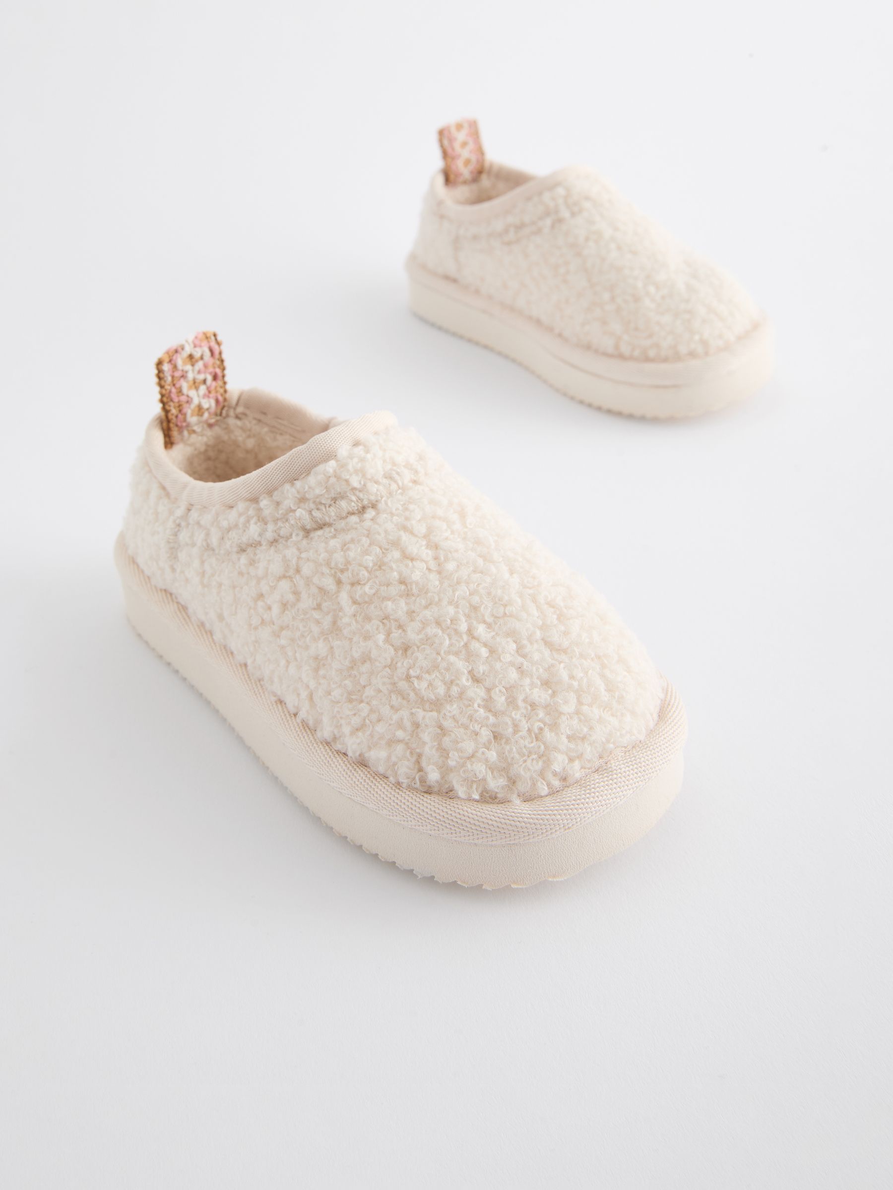 Buy Neutral Borg Shoot Slippers from the Next UK online shop