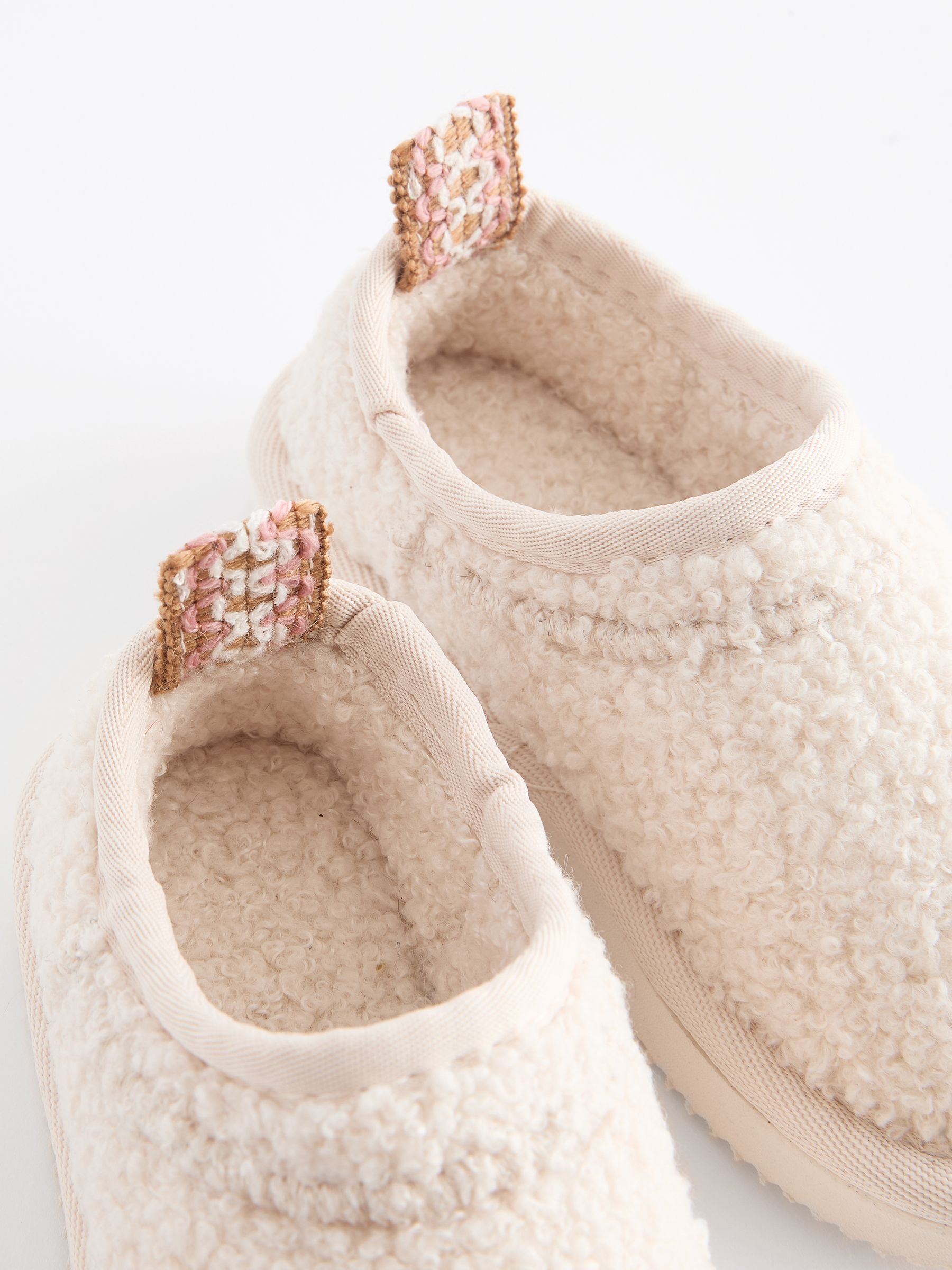 Buy Neutral Borg Shoot Slippers from the Next UK online shop
