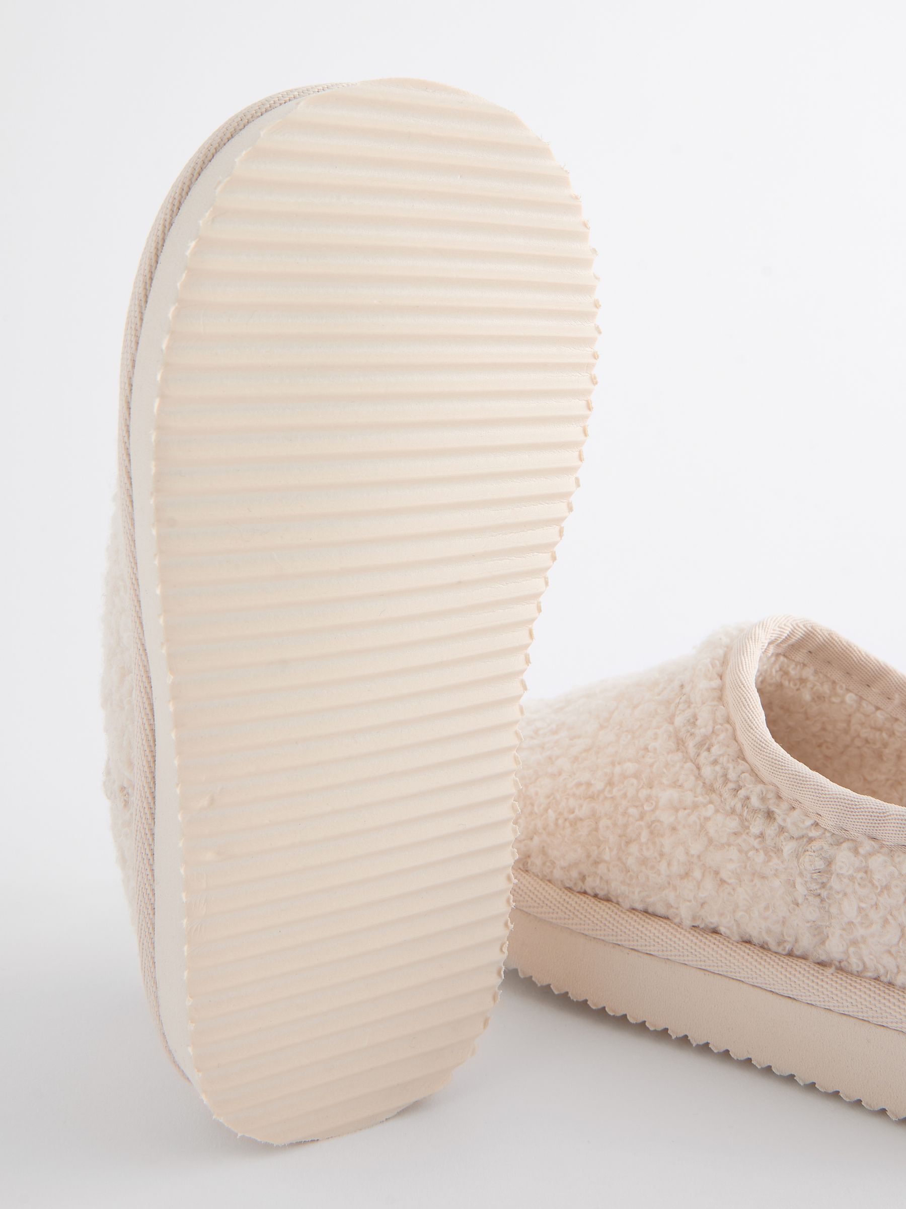 Buy Neutral Borg Shoot Slippers from the Next UK online shop