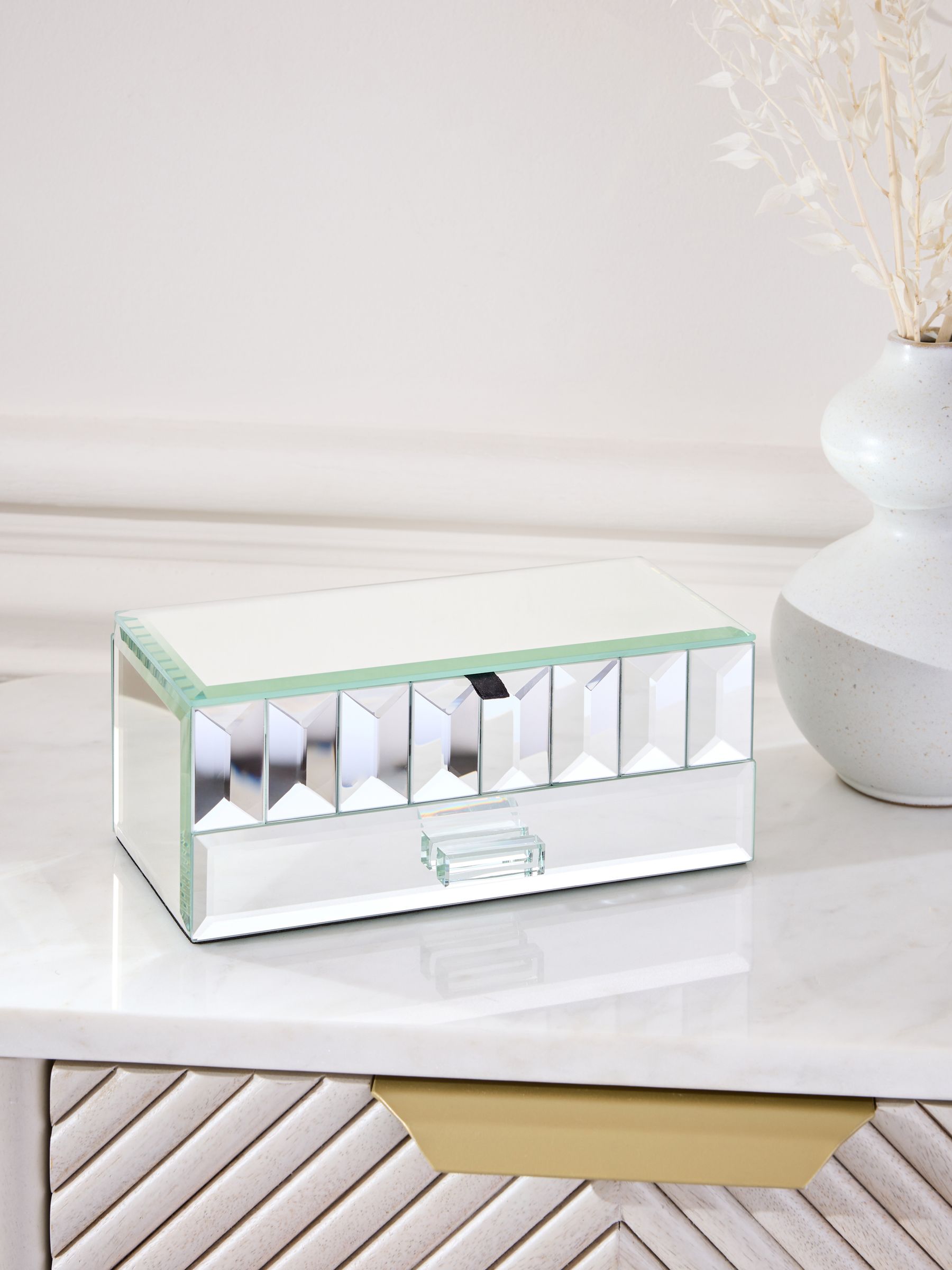 Buy Silver Glass Jewellery Box from the Next UK online shop