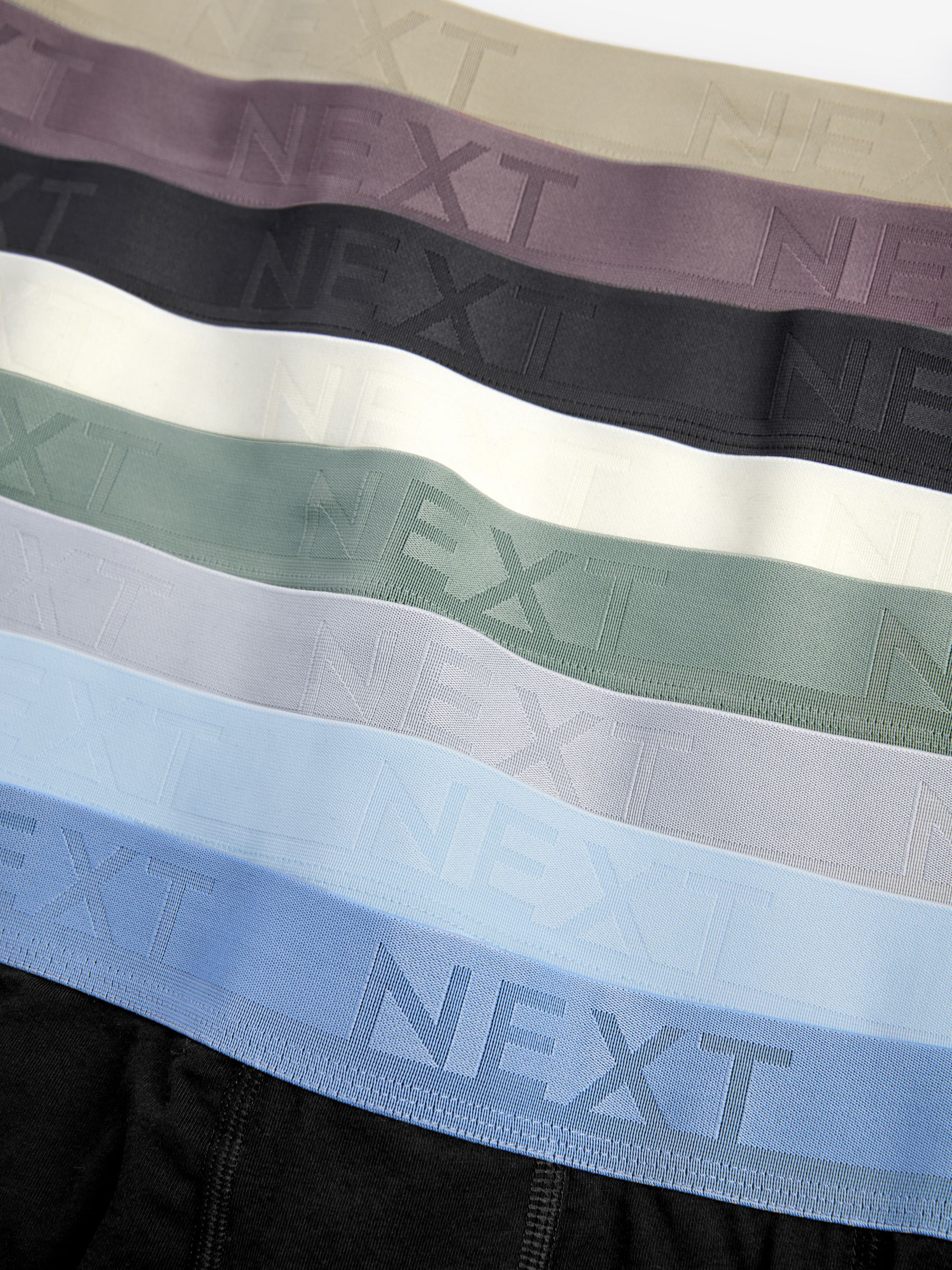 Buy Black Pastel Textured Colour Waistband Trunk Boxers 8 Pack from ...