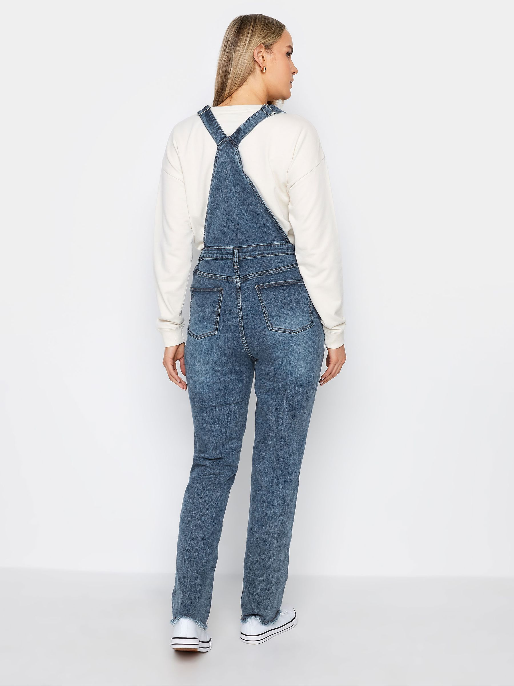 Buy Long Tall Sally Blue Maternity Denim Dungarees from the Next UK ...