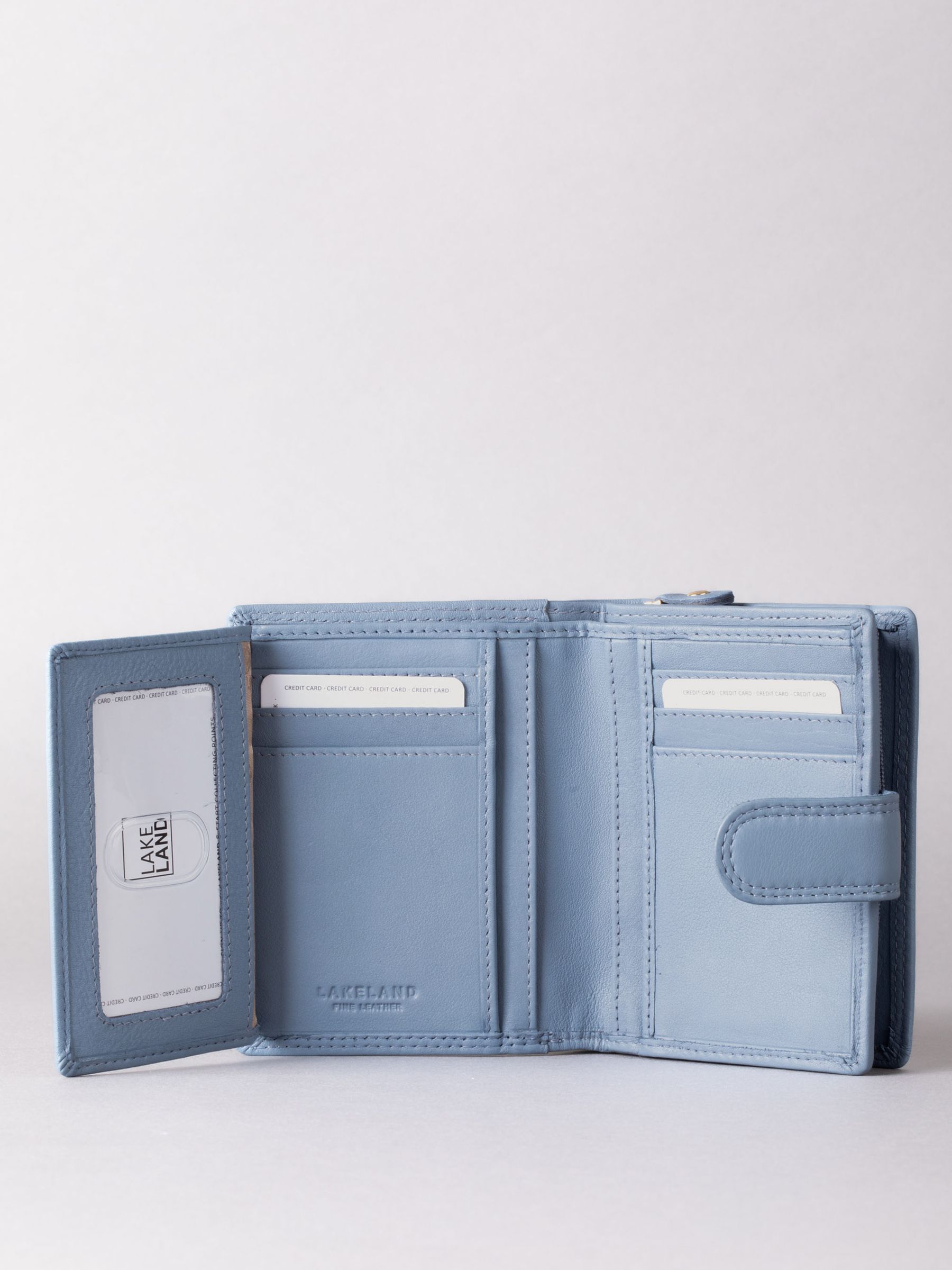 Buy Lakeland Leather Sky Blue Small Tab Purse from Next Ireland