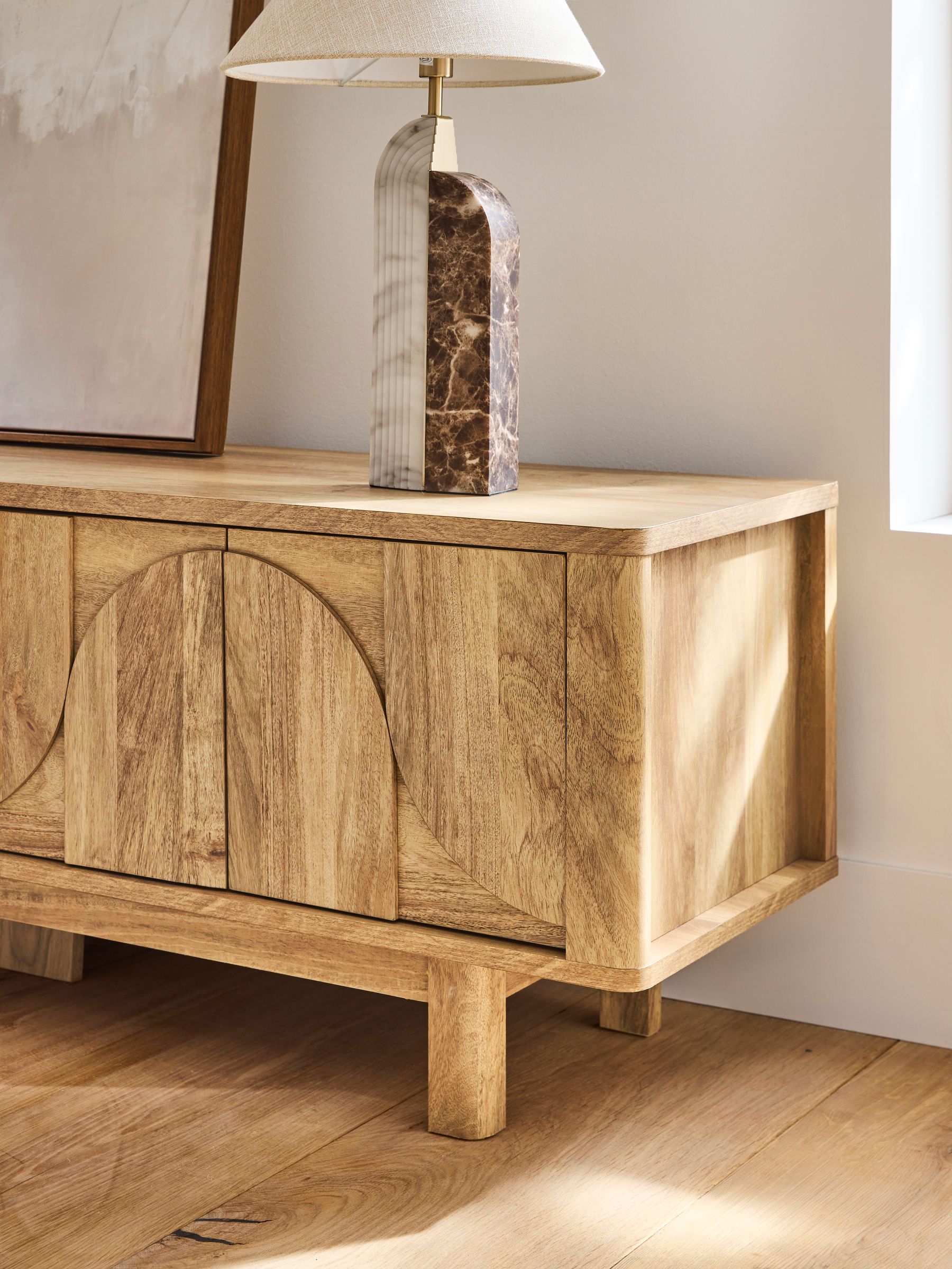 Buy Mid Natural Arches Mango Up to 80 inch Wood Effect TV Unit from the ...
