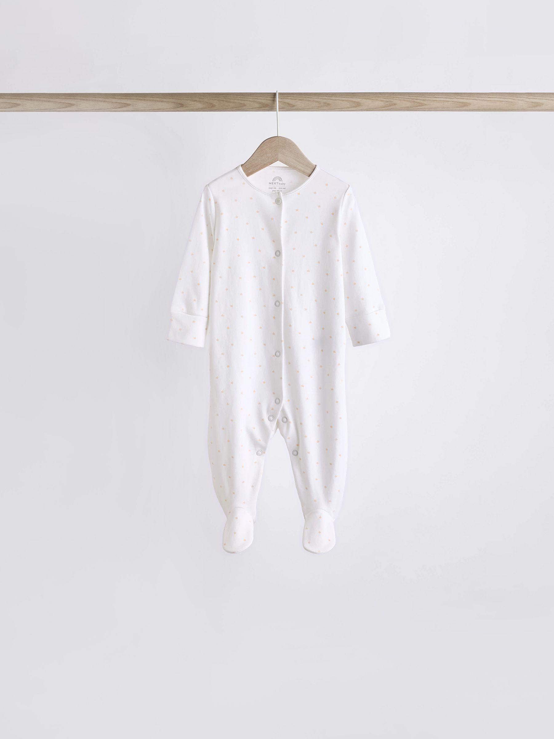 Buy White 7 Pack Baby Delicate Animal Printed 100% Cotton Sleepsuits (0 ...