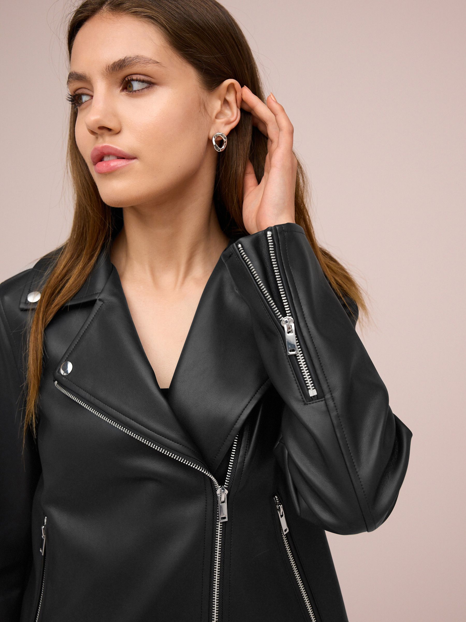 Buy Black Faux Leather Biker Jacket from the Next UK online shop