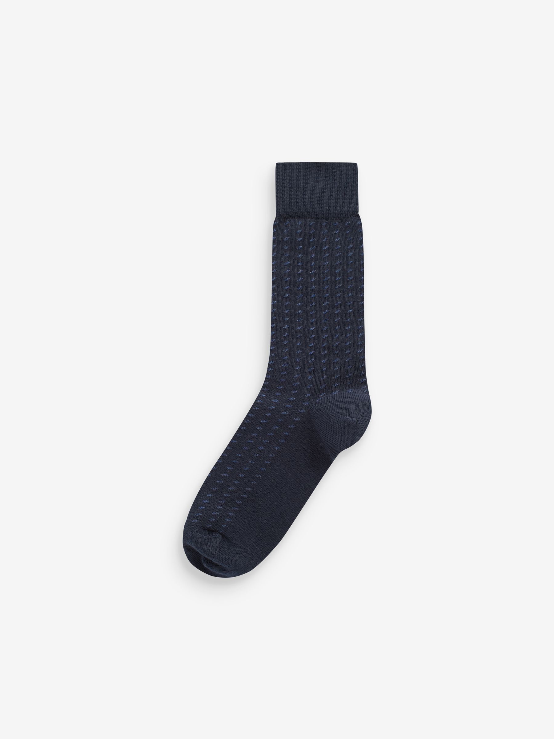 Buy Navy Blue/Grey Pattern 7 Pack Mens Cotton Rich Socks from Next ...