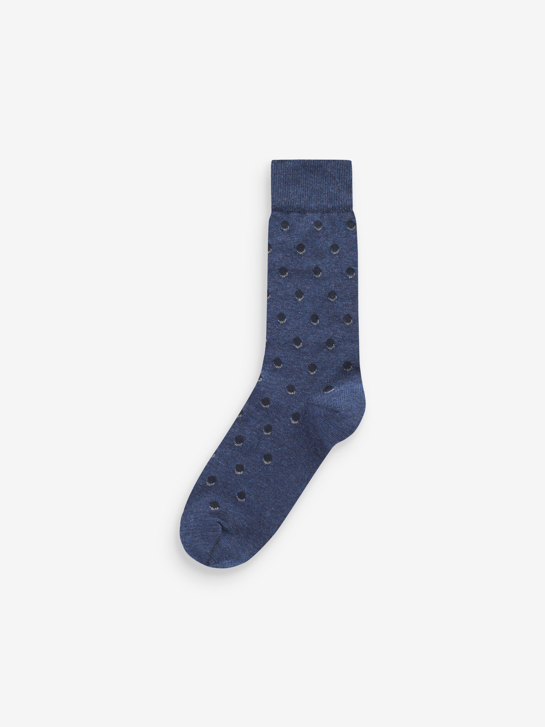 Buy Navy Blue/Grey Pattern 7 Pack Mens Cotton Rich Socks from Next ...