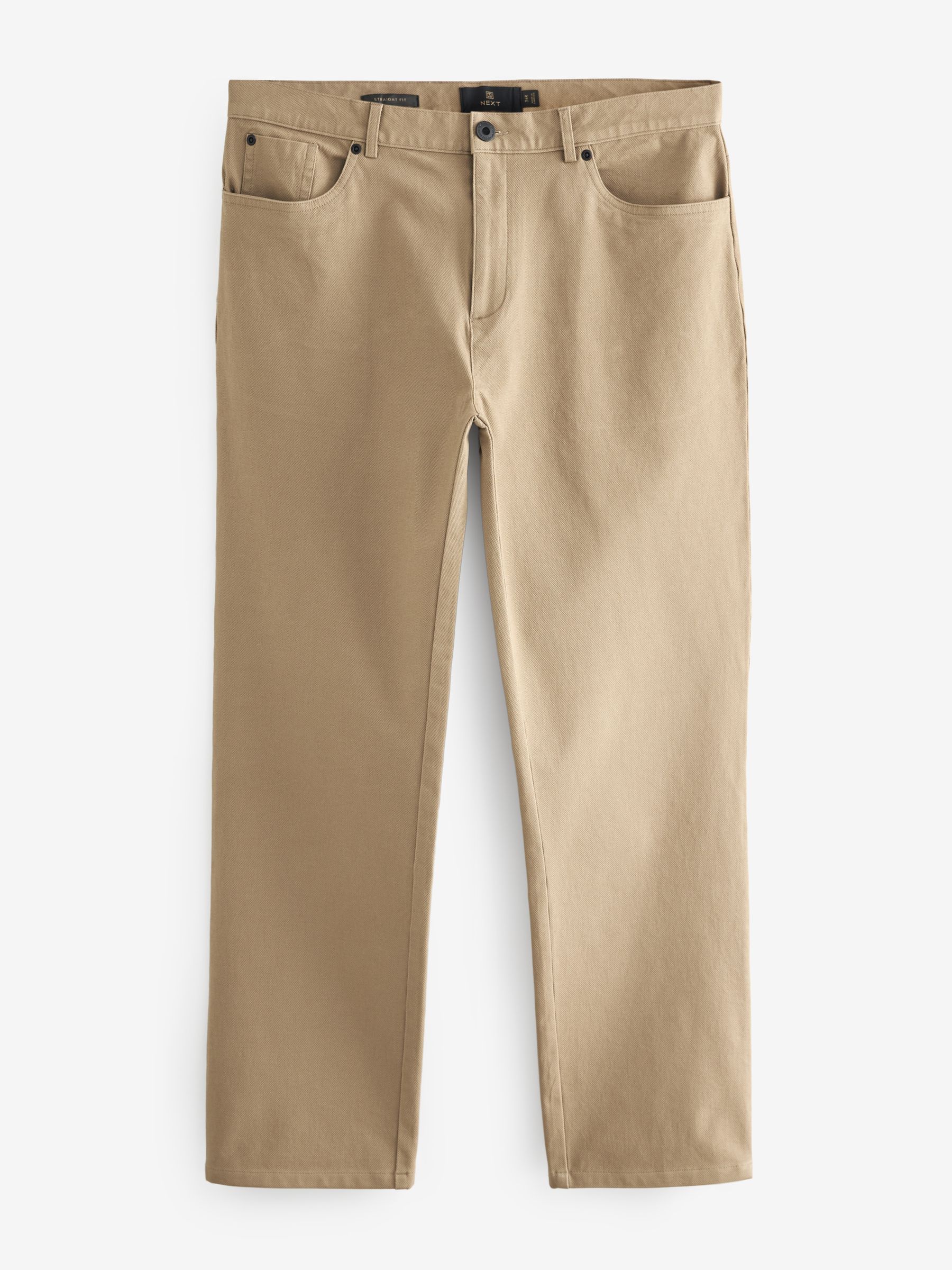 Buy Stone Straight Fit Textured Smart Chinos with Stretch from the Next ...