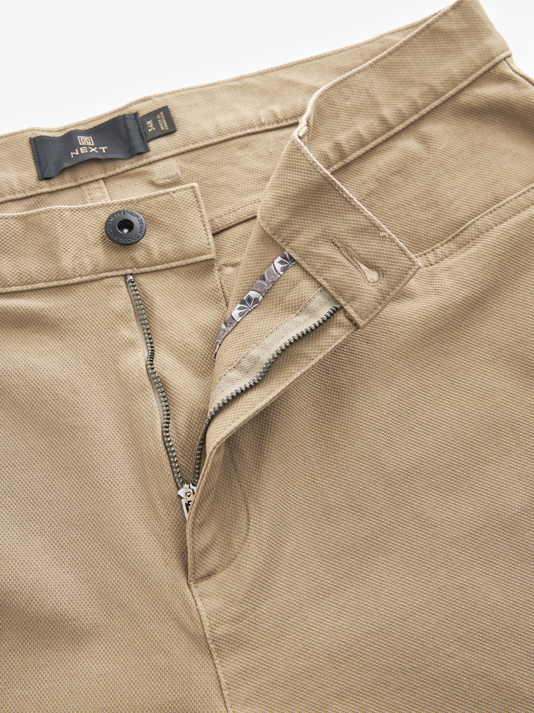 Buy Stone Straight Fit Textured Smart Chinos with Stretch from the Next ...