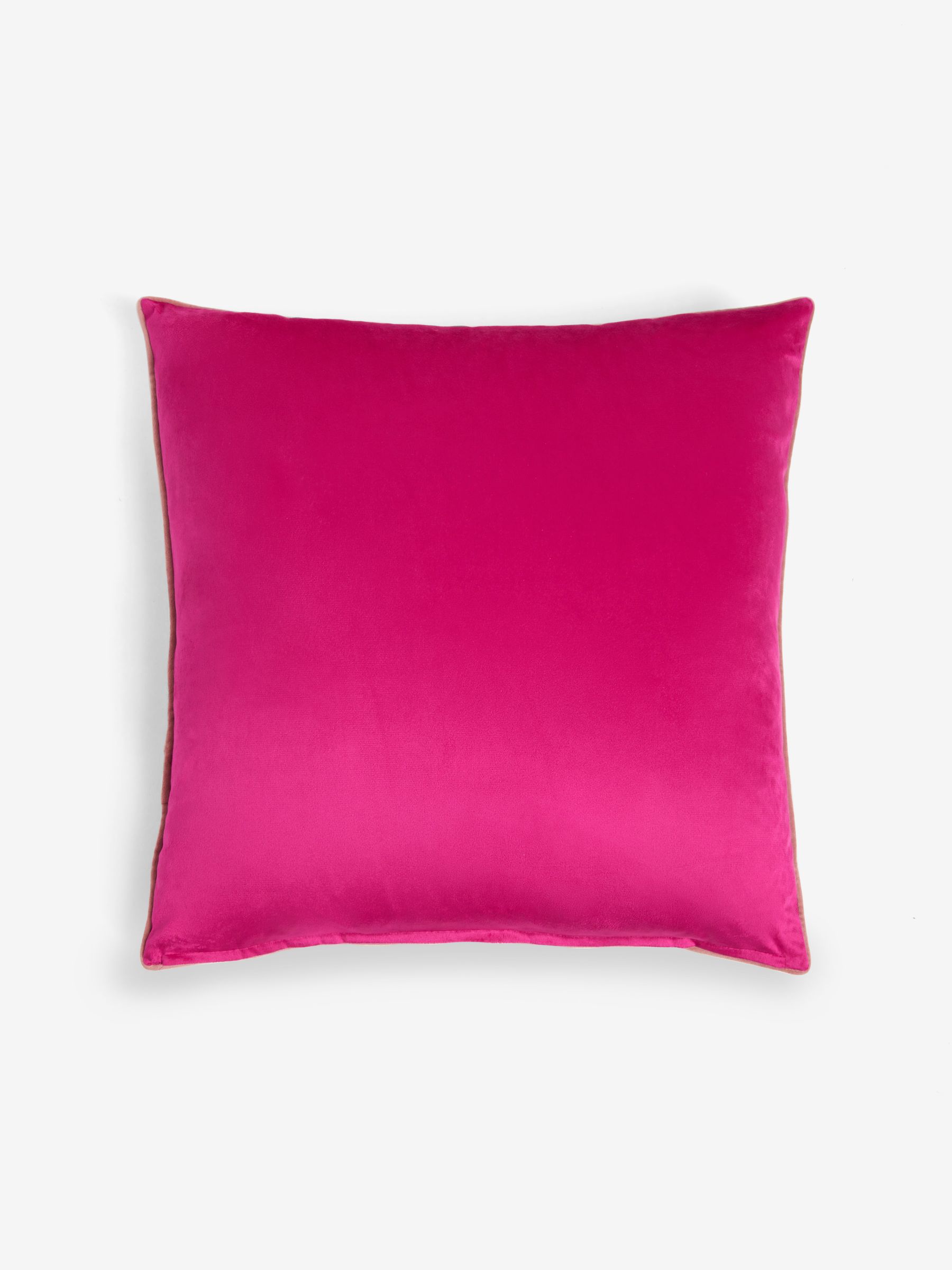 Buy Fuchsia Pink Matte Velvet Contrast Pipe 50 x 50cm Cushion from the ...