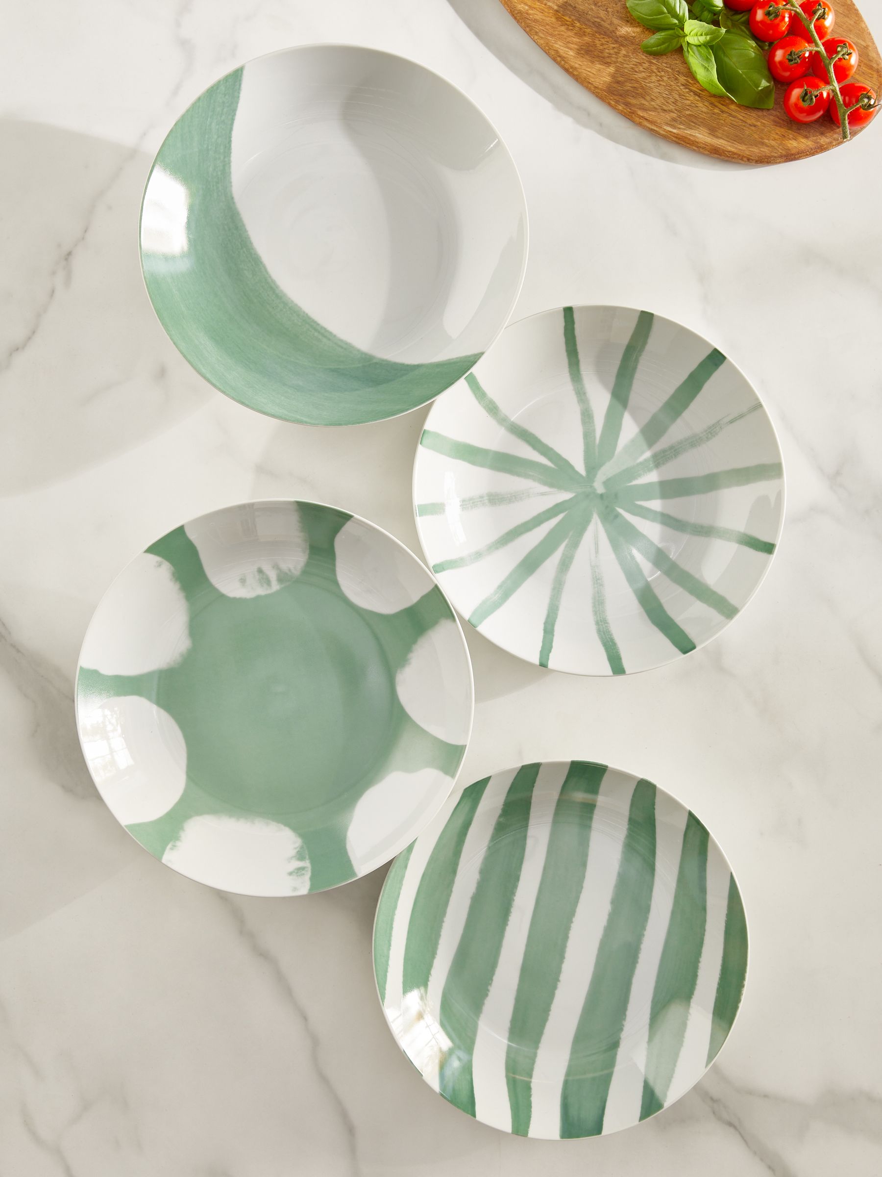 Buy Set of 4 Sage Green Patterned Pasta Bowls from the Next UK online shop