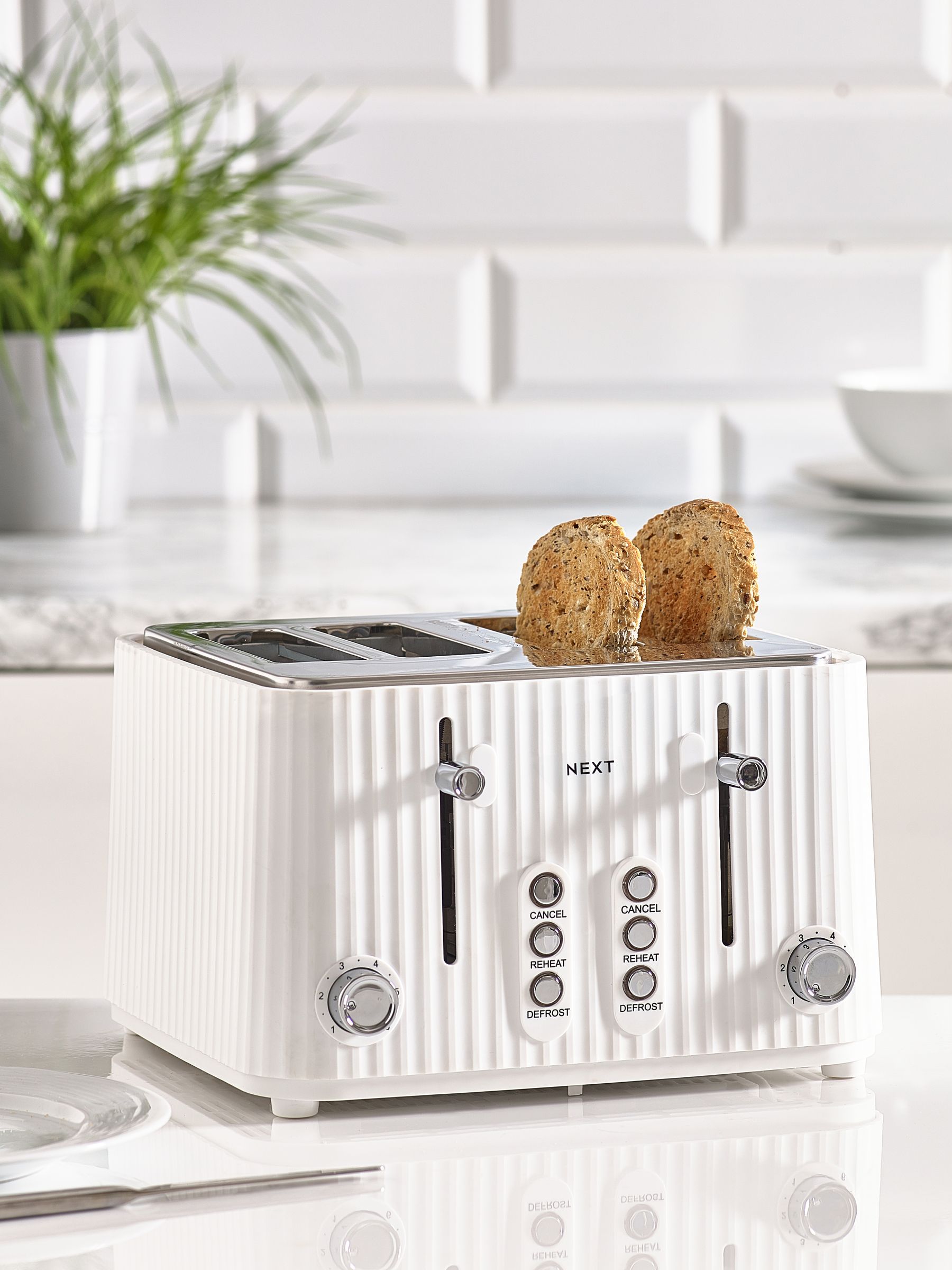 Buy White Sleek 4 Slice Toaster from the Next UK online shop