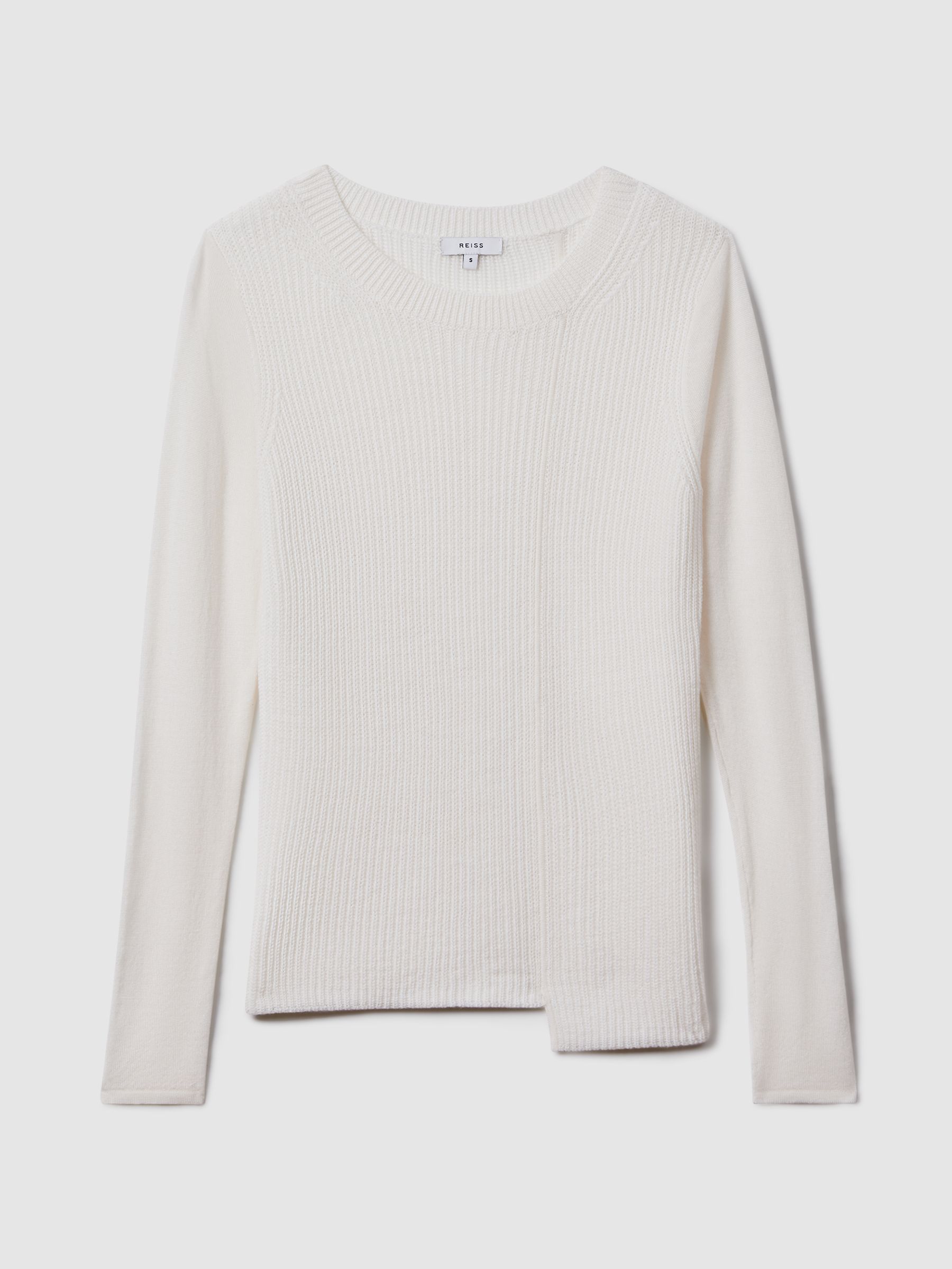 Buy Reiss Ivory Hazel Knitted Crew Neck Top from the Next UK online shop