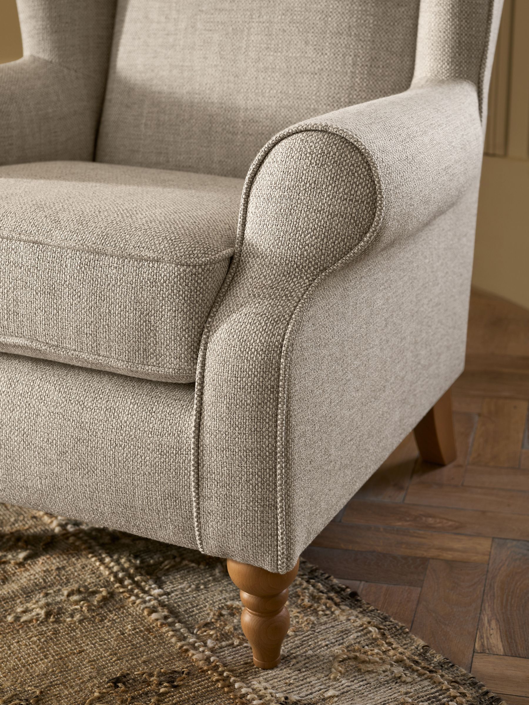Buy Chunky Weave Mid Natural Sherlock Highback Large Armchair from the ...