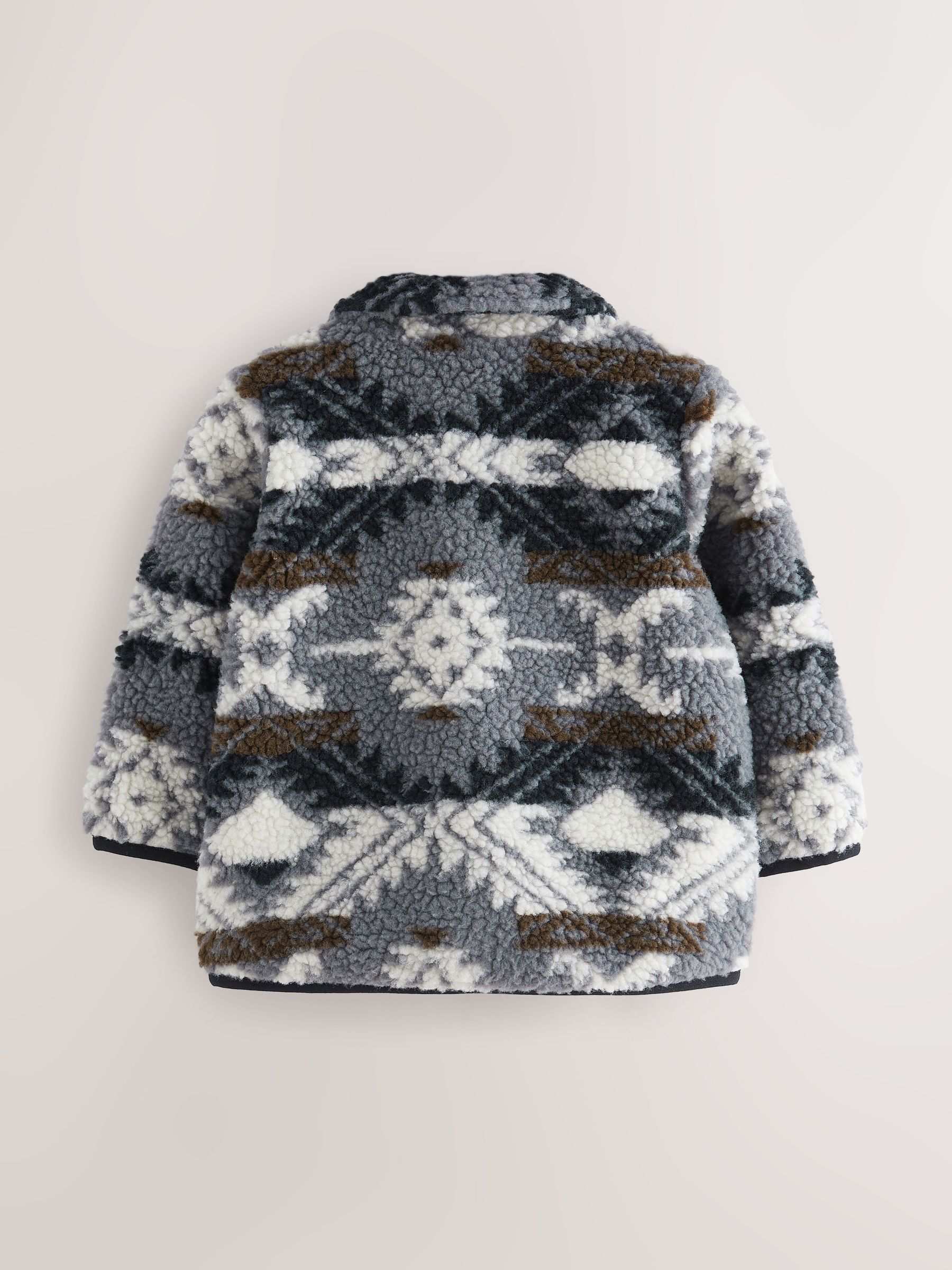 Buy Blue/Navy Pattern Borg Fleece Shacket (3mths-7yrs) from the Next UK ...