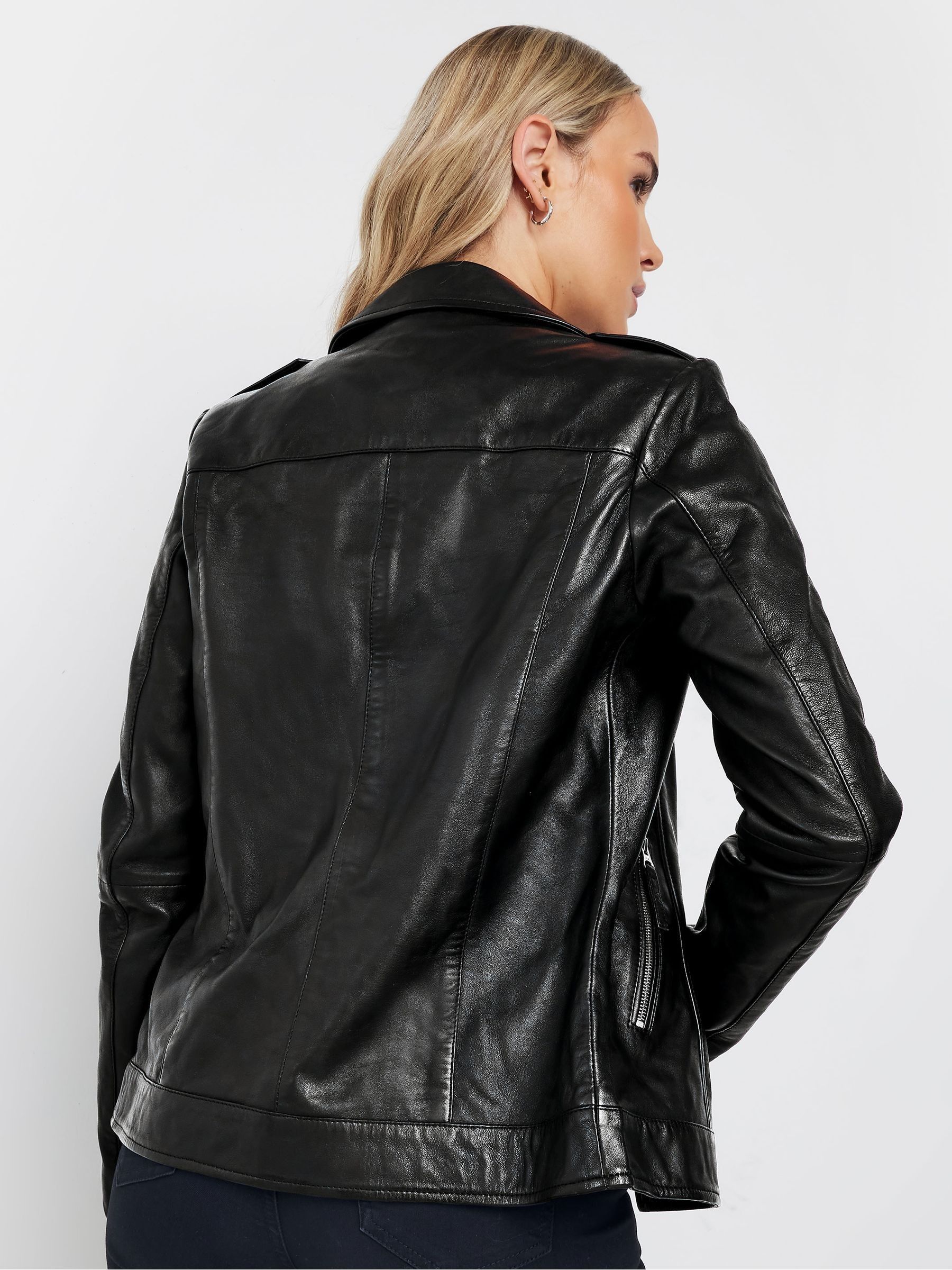 Buy Long Tall Sally Black Leather Biker Jacket from the Next UK online shop