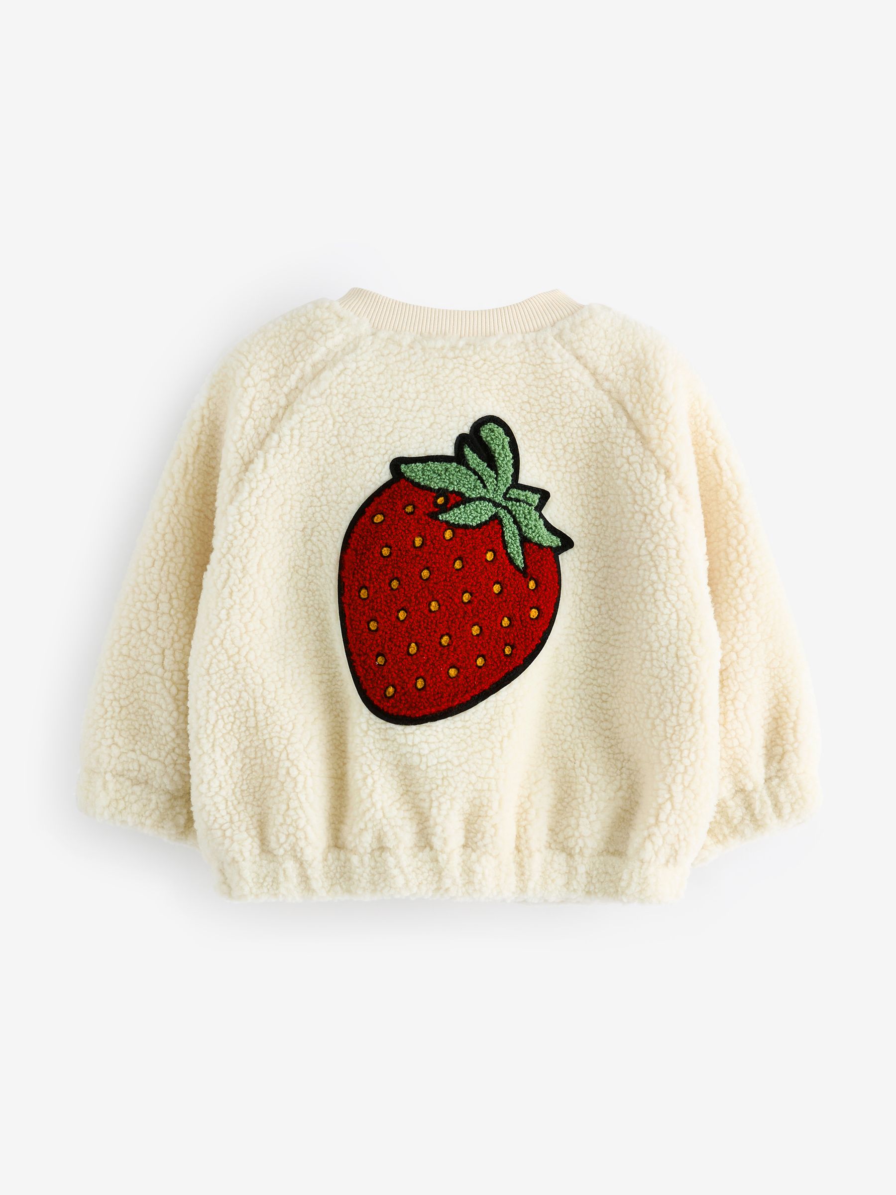 Buy Cream Strawberry Borg Fleece Bomber Jacket (3mths-8yrs) from the ...