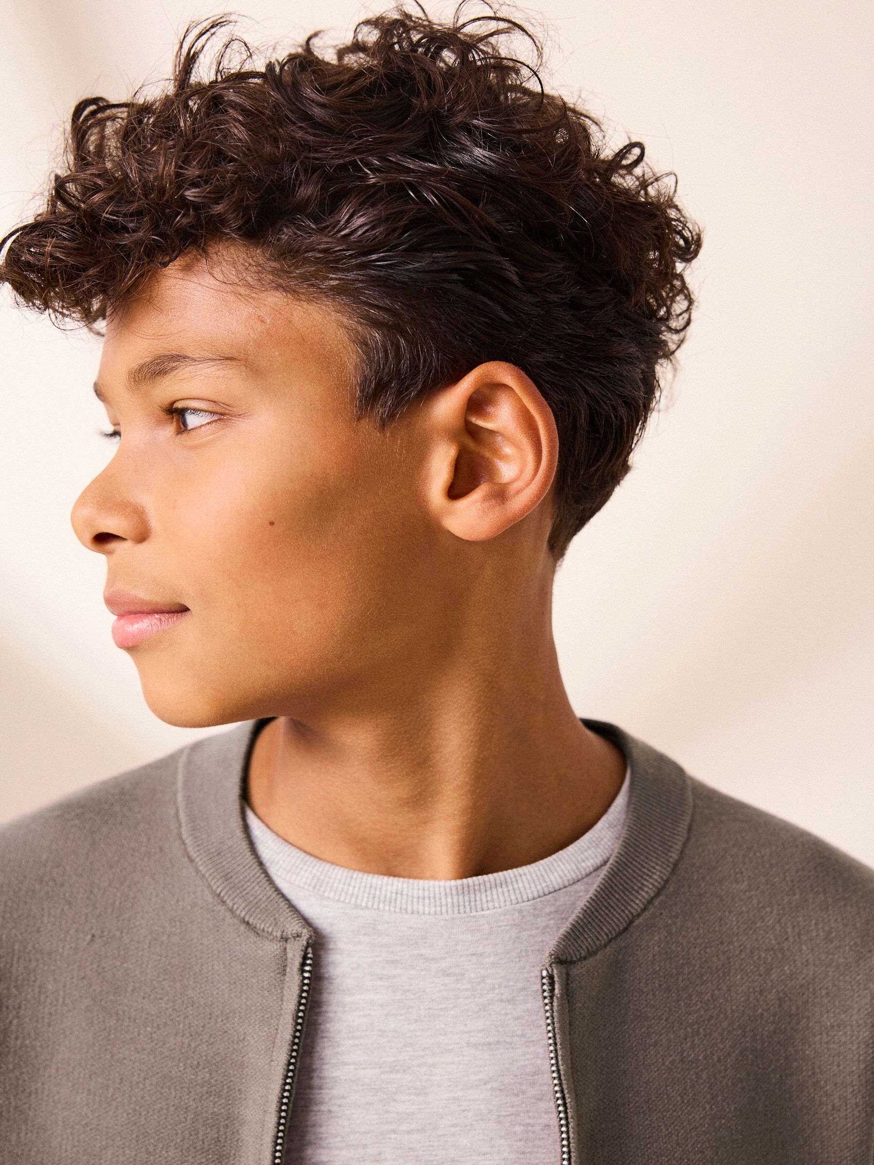Buy Neutral Knitted Zip Through Bomber Cardigan (3-16yrs) from the Next ...