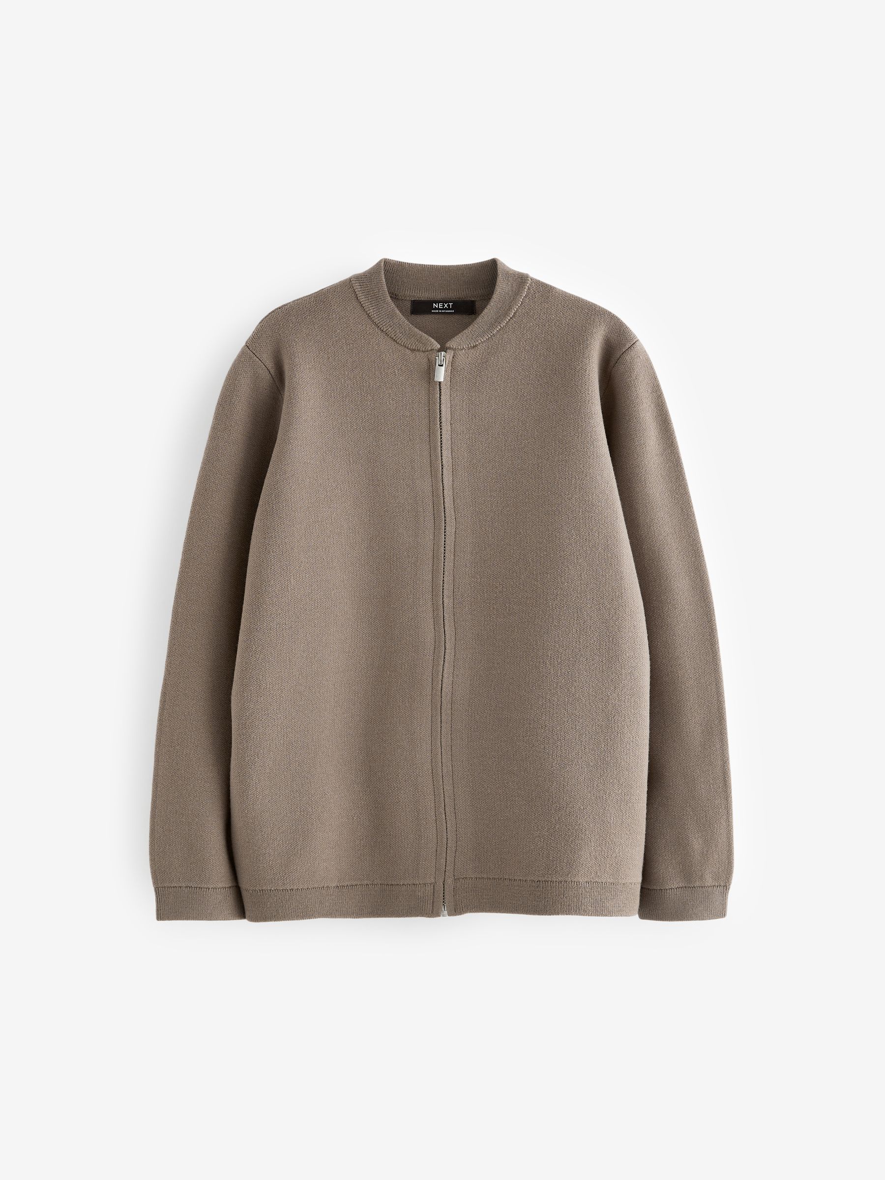 Buy Neutral Knitted Zip Through Bomber Cardigan (3-16yrs) from the Next ...