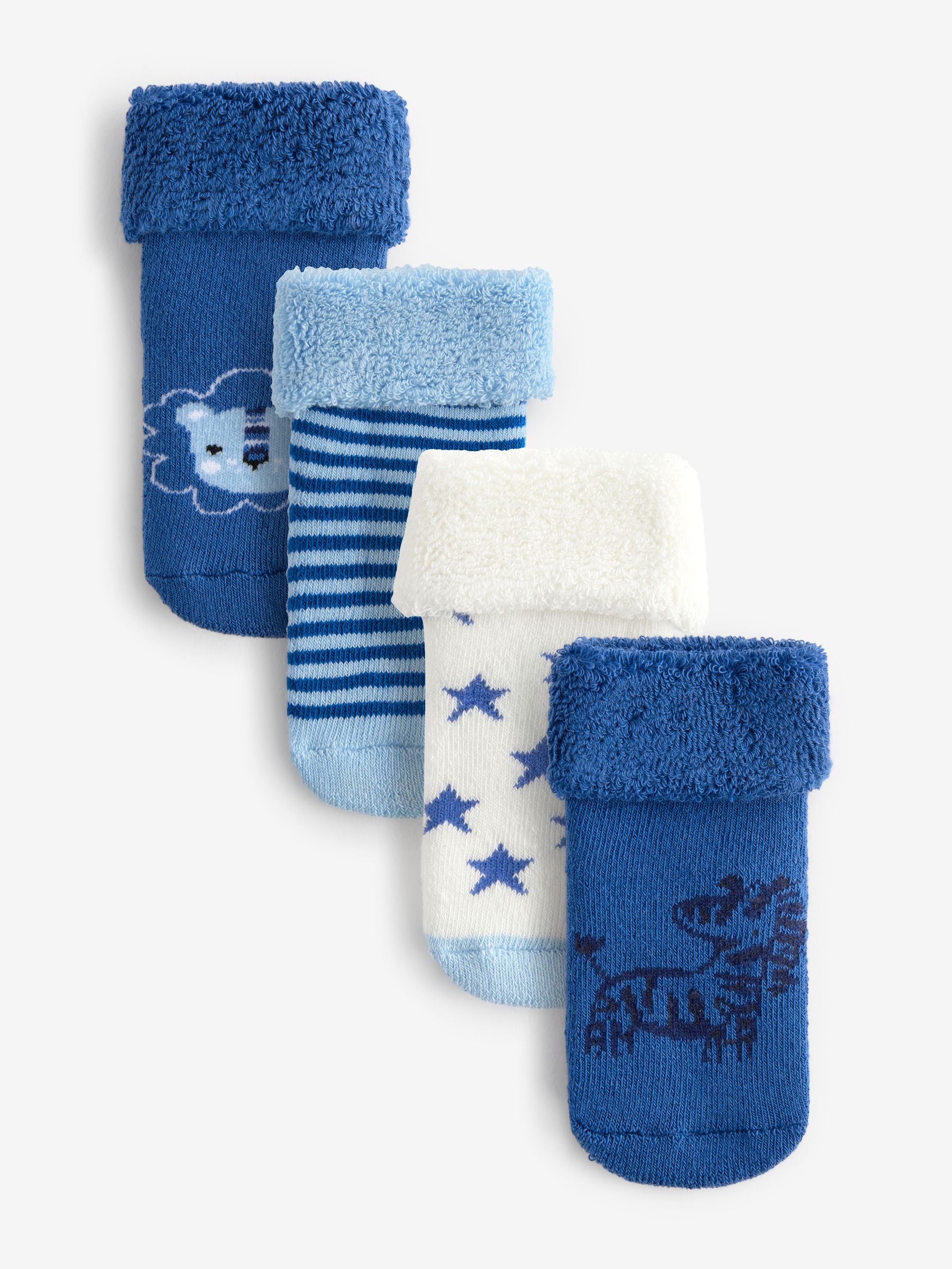 Buy Blue Character Towelling Socks 4 Pack (0mths-2yrs) from the Next UK ...