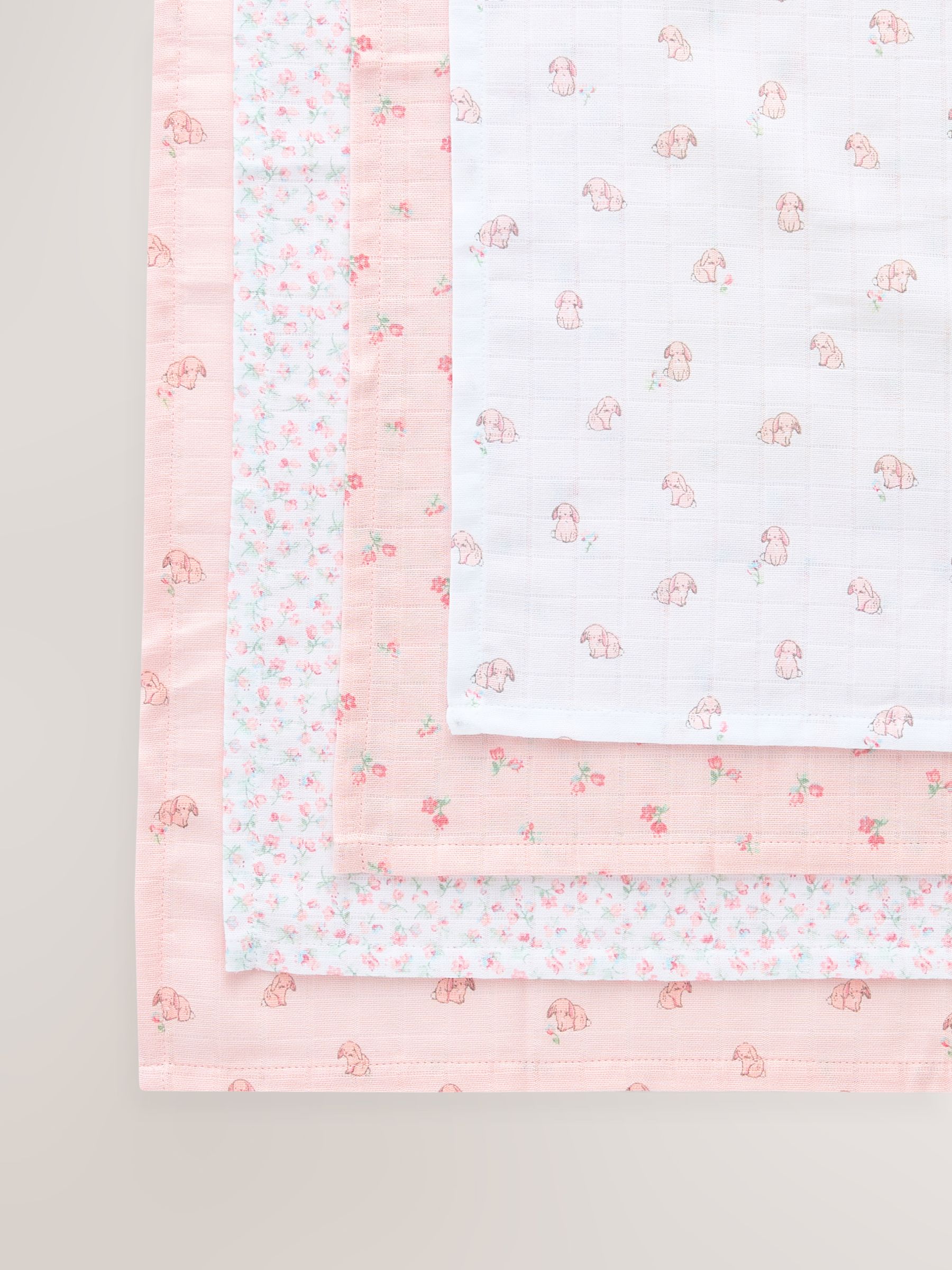 Buy Pink Bunny Baby Muslins Cloths 4 Pack from the Next UK online shop