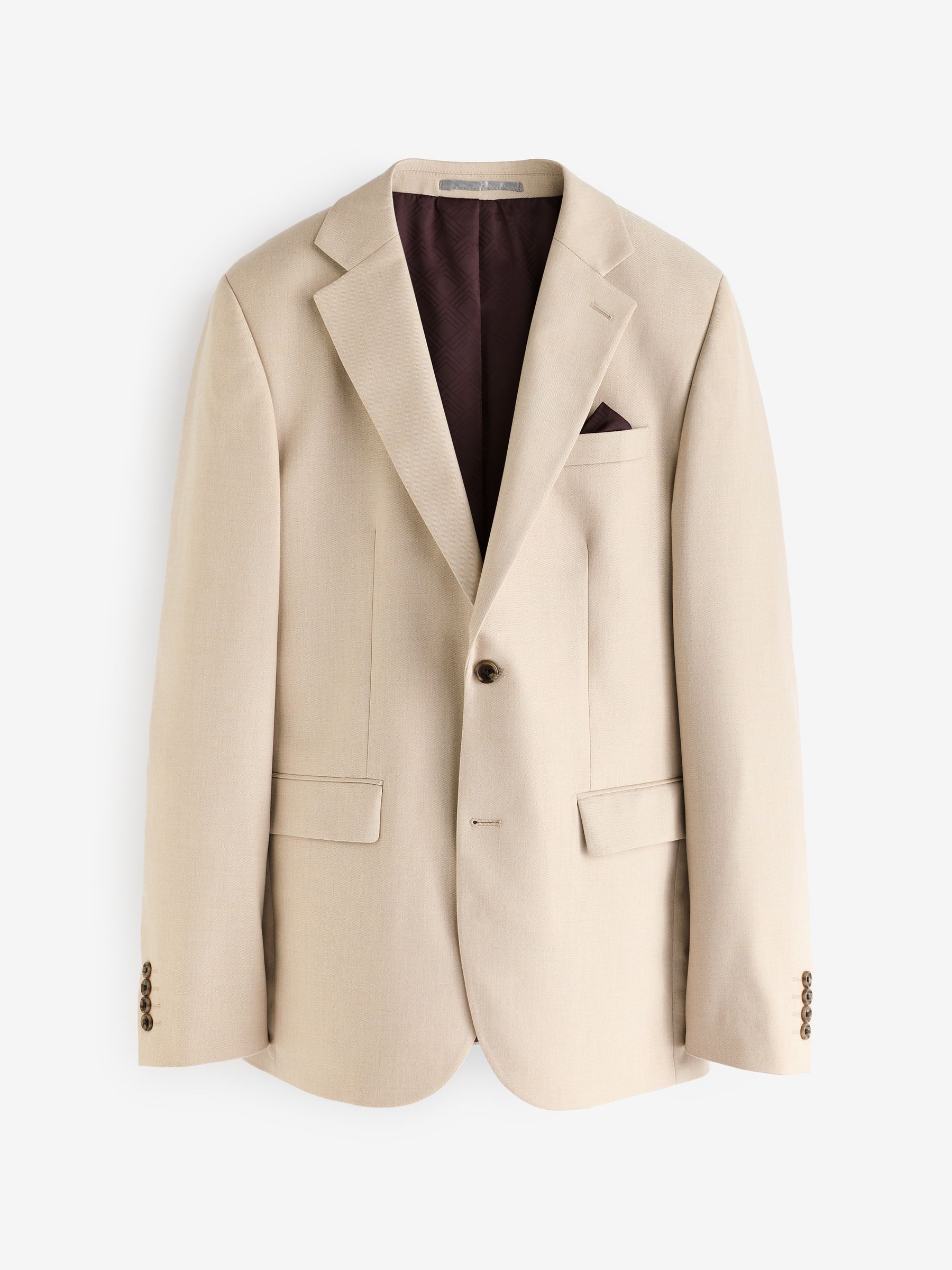 Buy Neutral Slim Fit Flannel Suit Jacket from the Next UK online shop