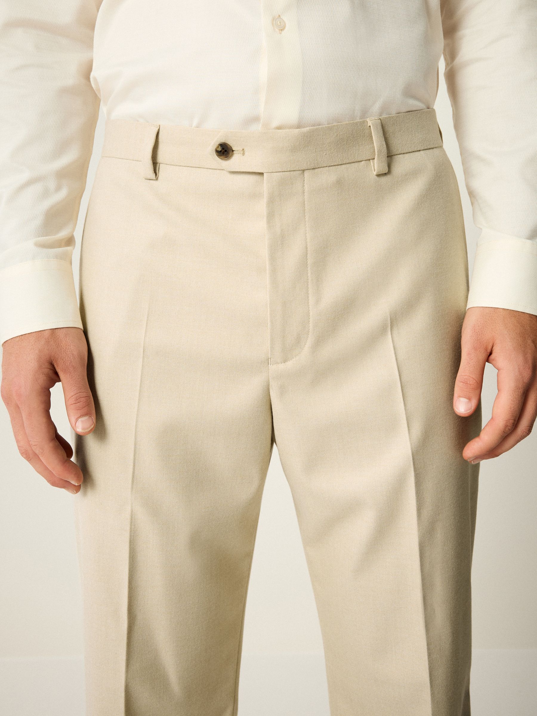 Buy Neutral Slim Fit Flannel Suit Trousers from the Next UK online shop