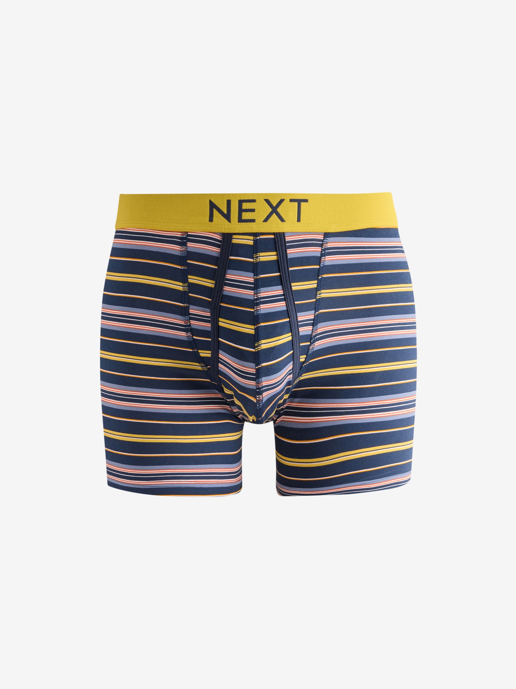 Buy Navy Blue/Orange Spot/Stripe 10 pack A-Front Boxers from the Next ...