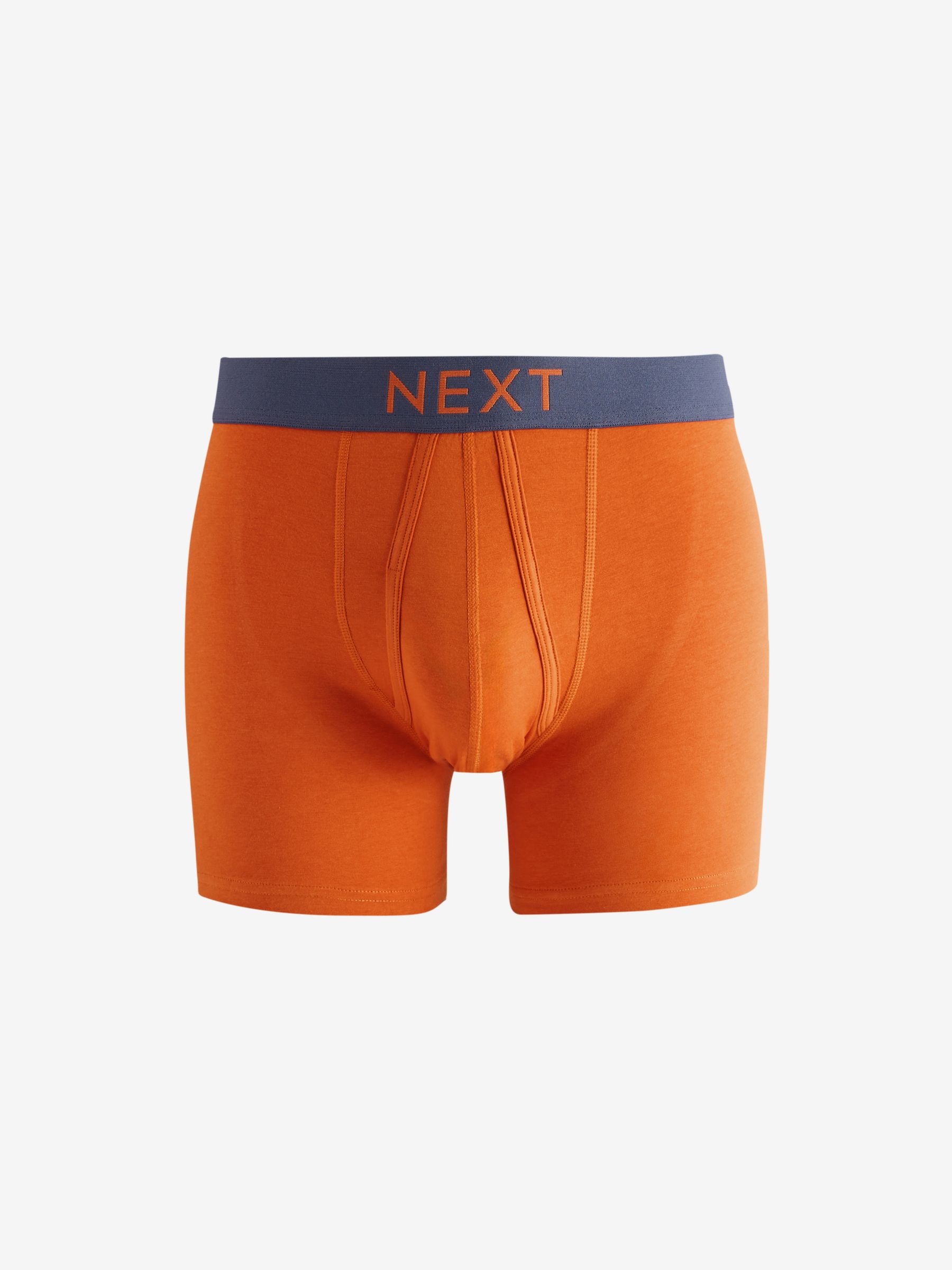 Buy Navy Blue/Orange Spot/Stripe 10 pack A-Front Boxers from the Next ...
