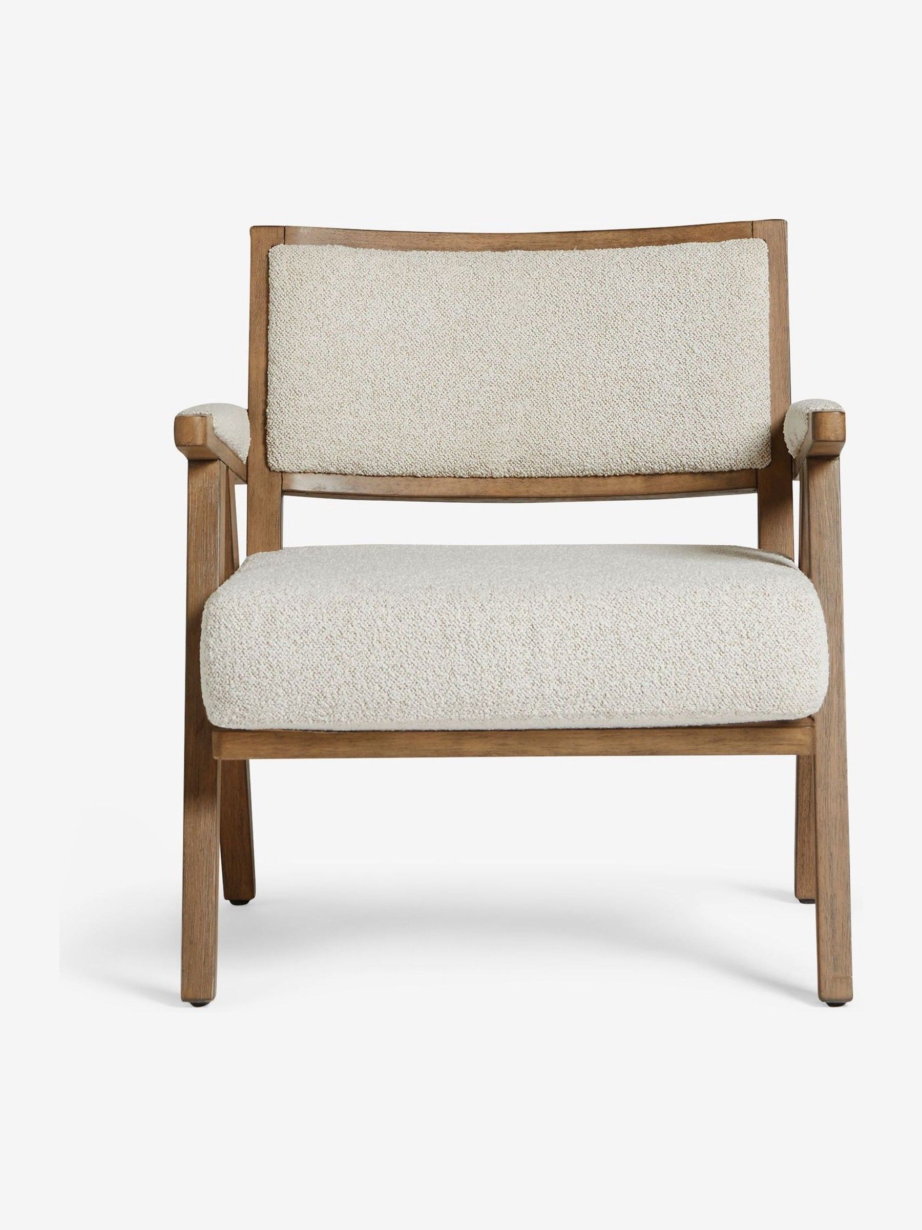 Buy Bronx Frame, Casual Boucle Light Natural Abe Wooden Accent Chair ...
