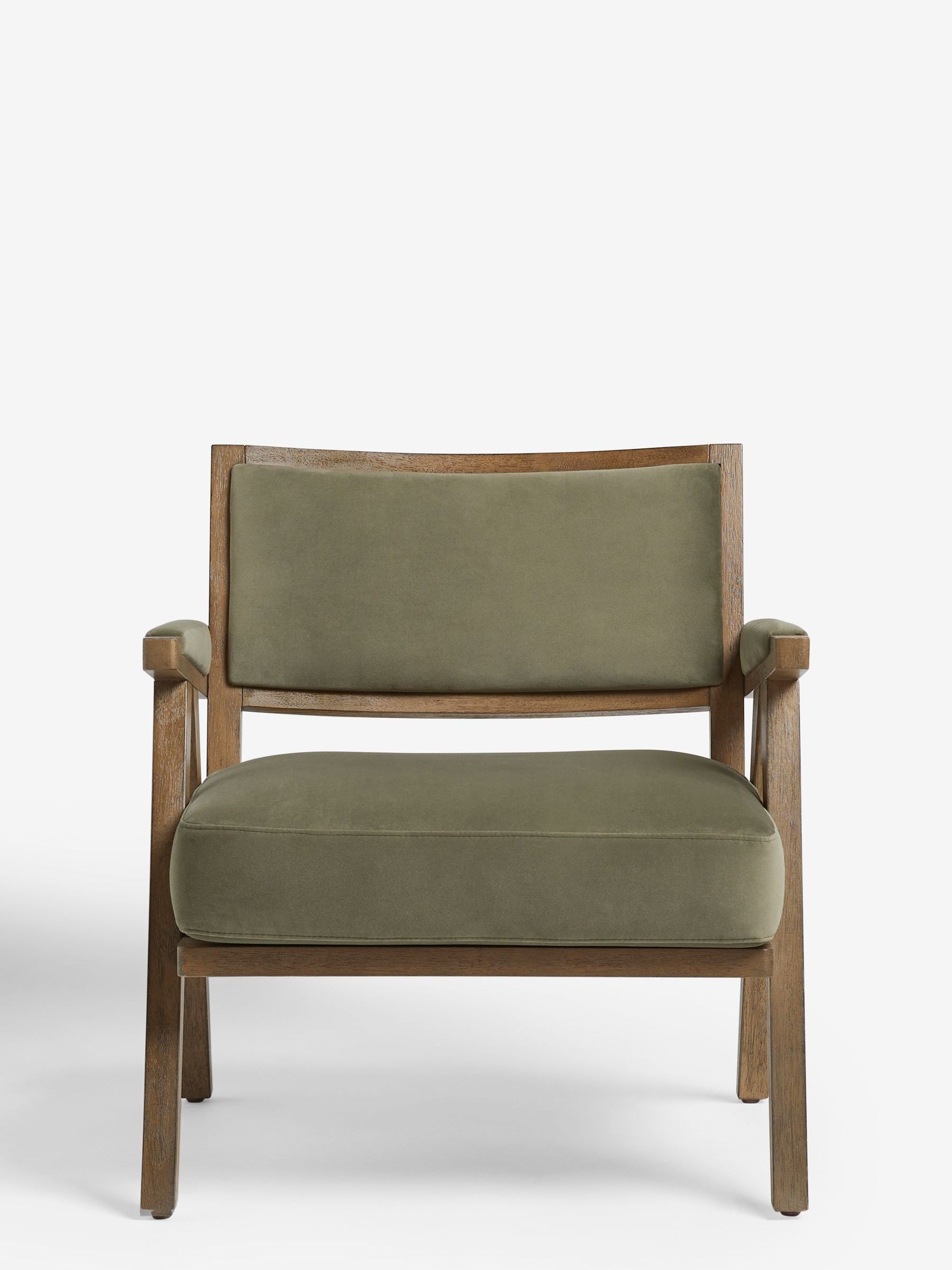 Buy Bronx Frame, Soft Velvet Sage Green Abe Wooden Accent Chair from ...