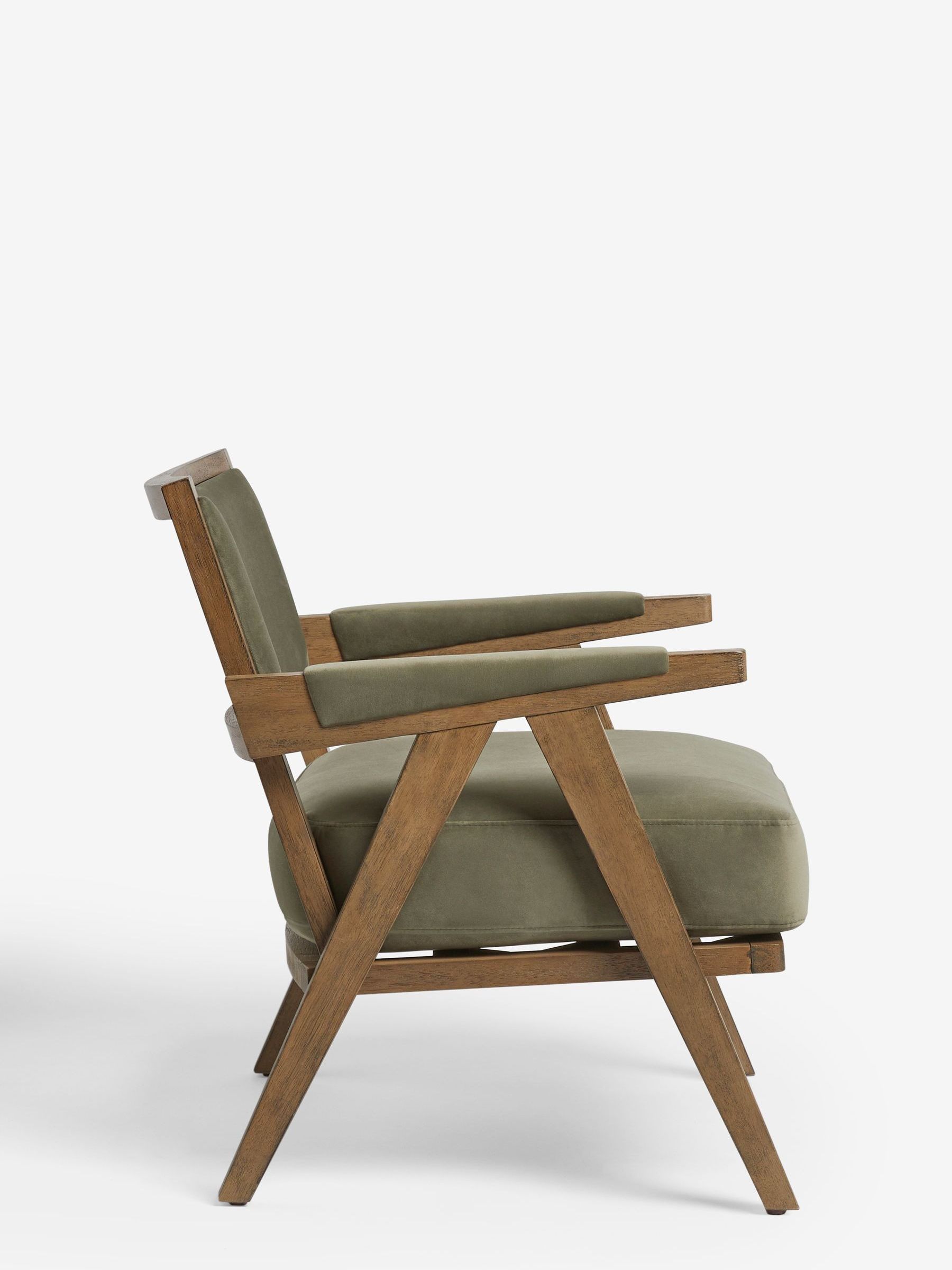 Buy Bronx Frame, Soft Velvet Sage Green Abe Wooden Accent Chair from ...