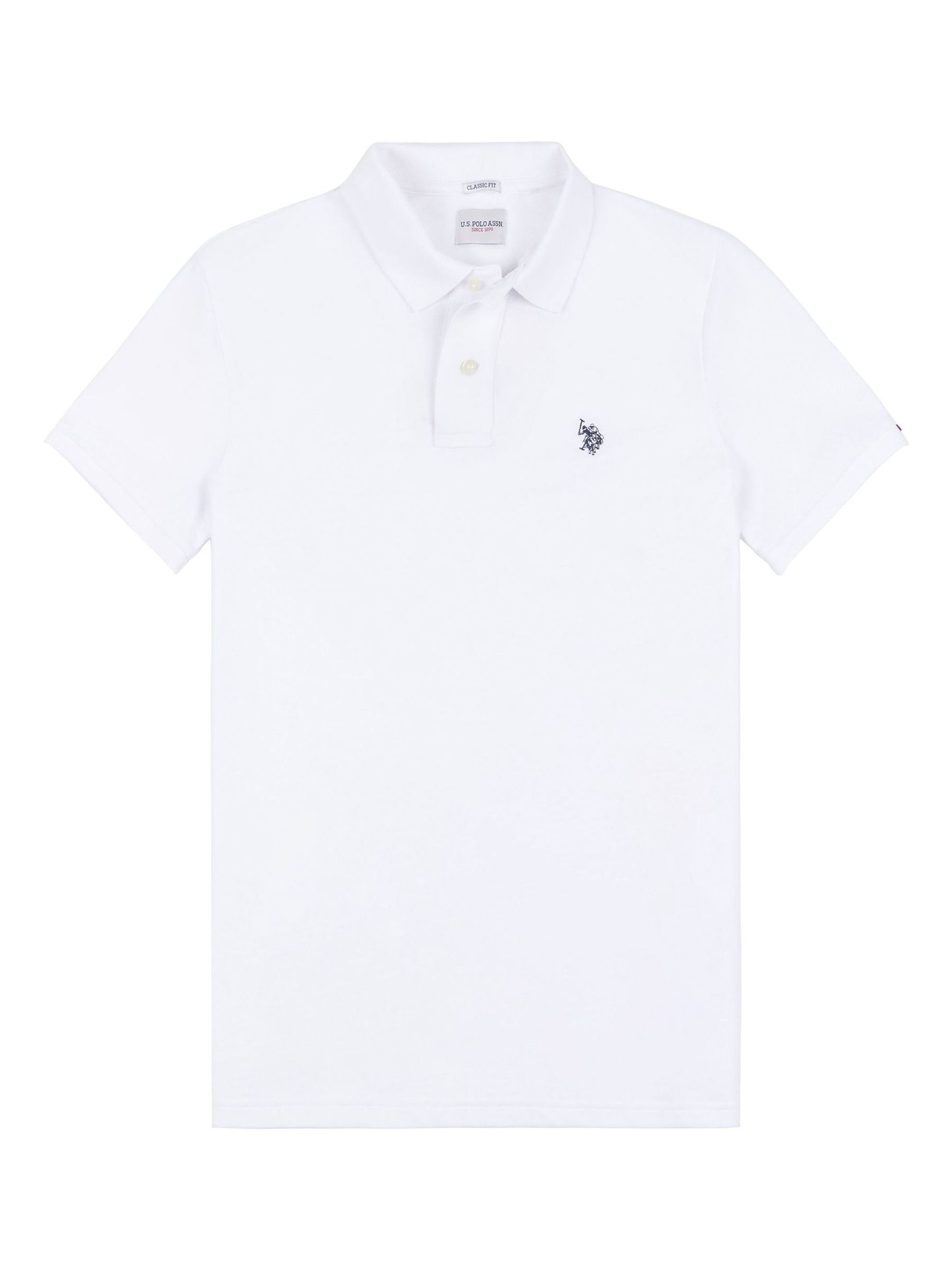 Buy U.S. Polo Assn. White Regular Fit Pique 100% Cotton Polo Shirt from ...