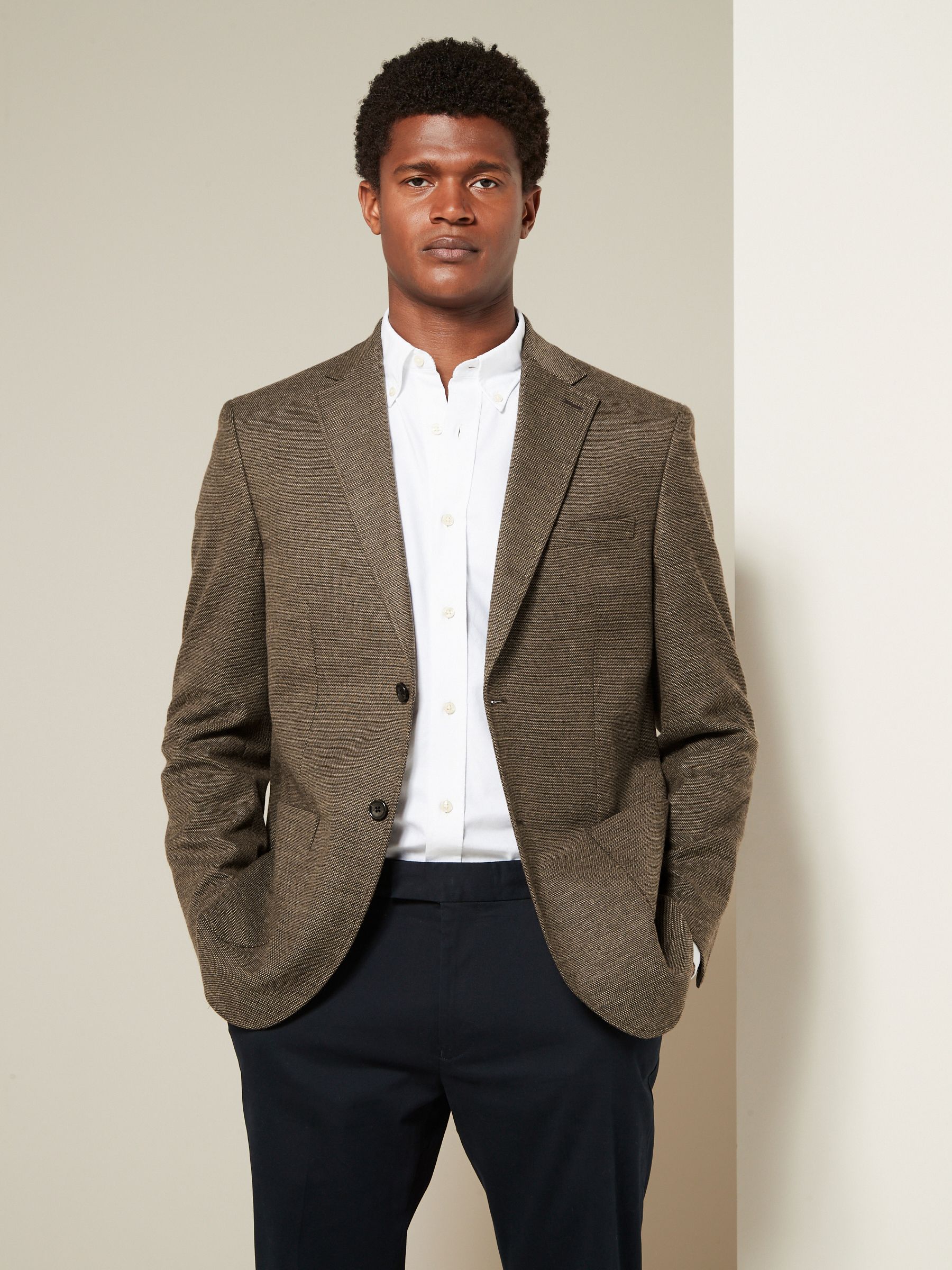 Buy Brown - Regular Fit - Textured Smart Blazer from Next Poland
