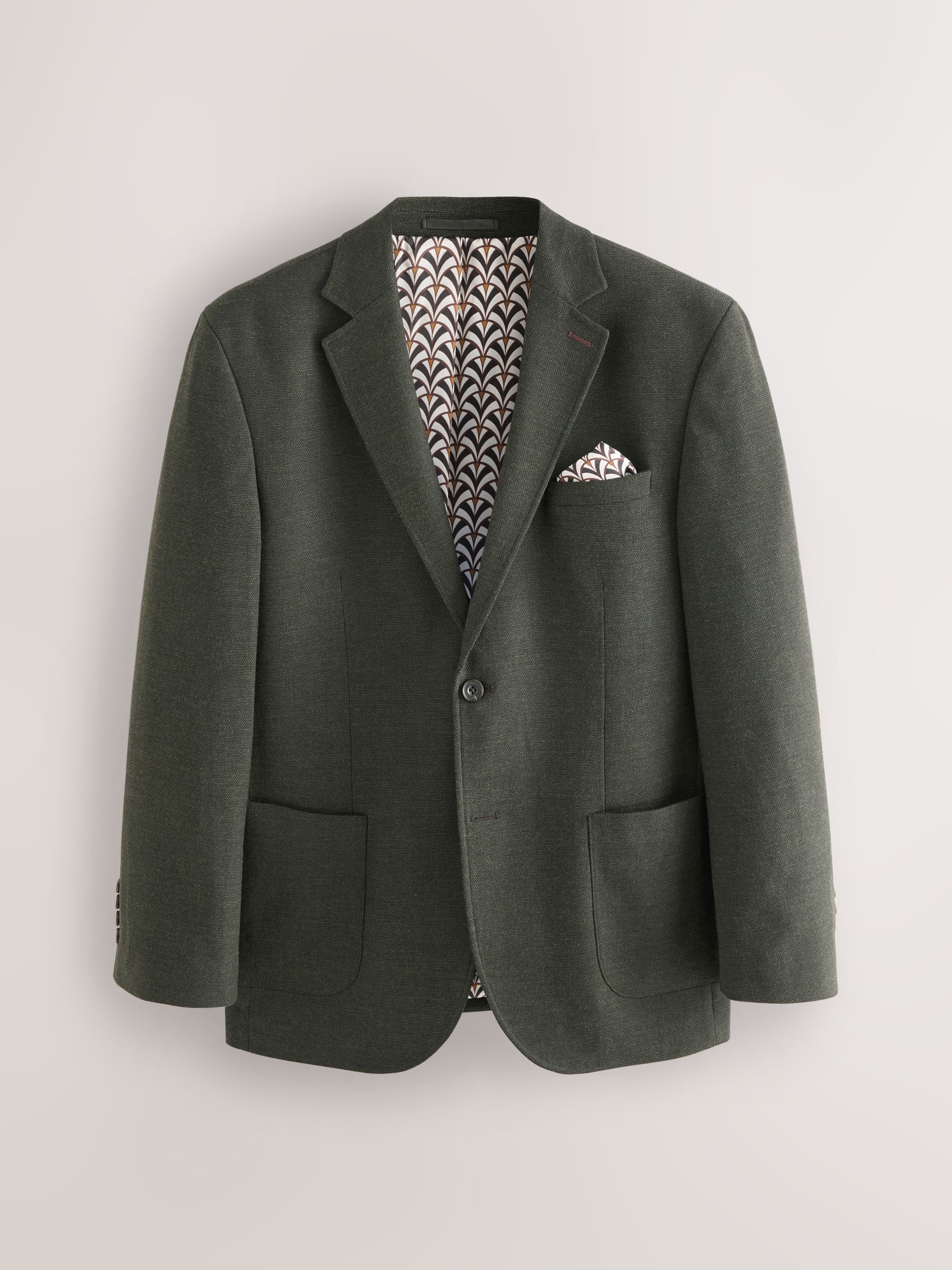 Buy Khaki Green Regular Fit Textured Smart Blazer from the Next UK ...