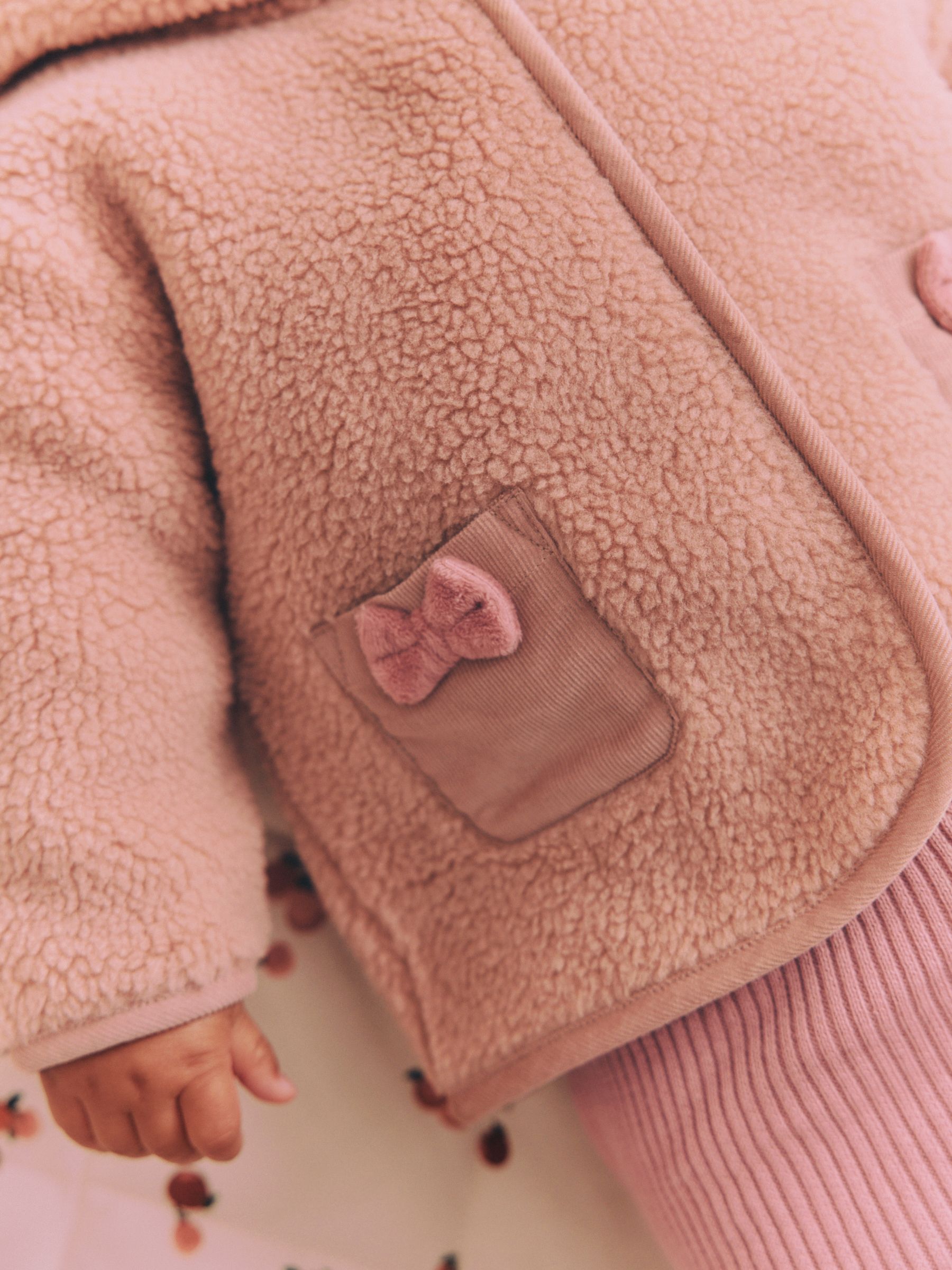 Buy Pink Baby Borg Fleece Jacket (0mths-2yrs) from the Next UK online shop