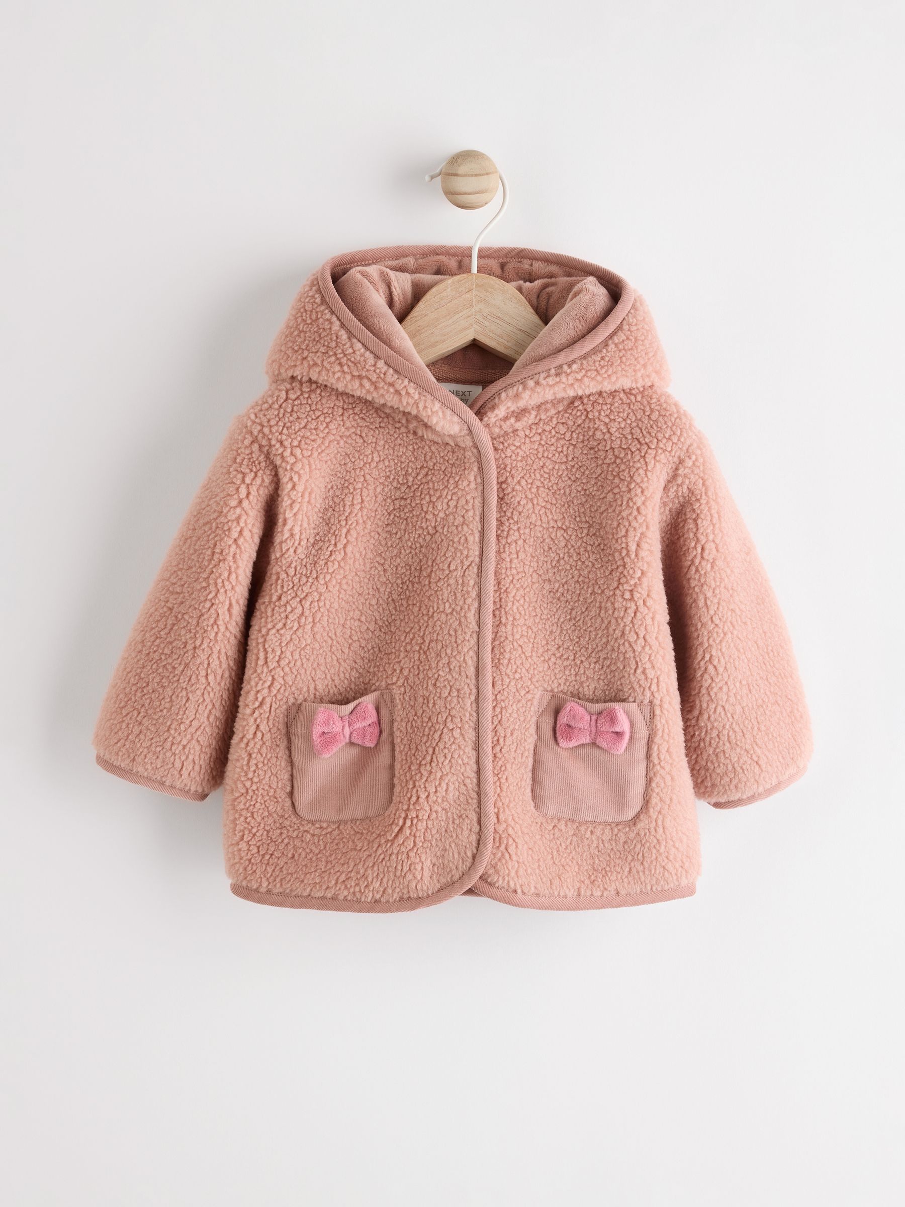 Buy Pink Baby Borg Fleece Jacket (0mths-2yrs) from the Next UK online shop
