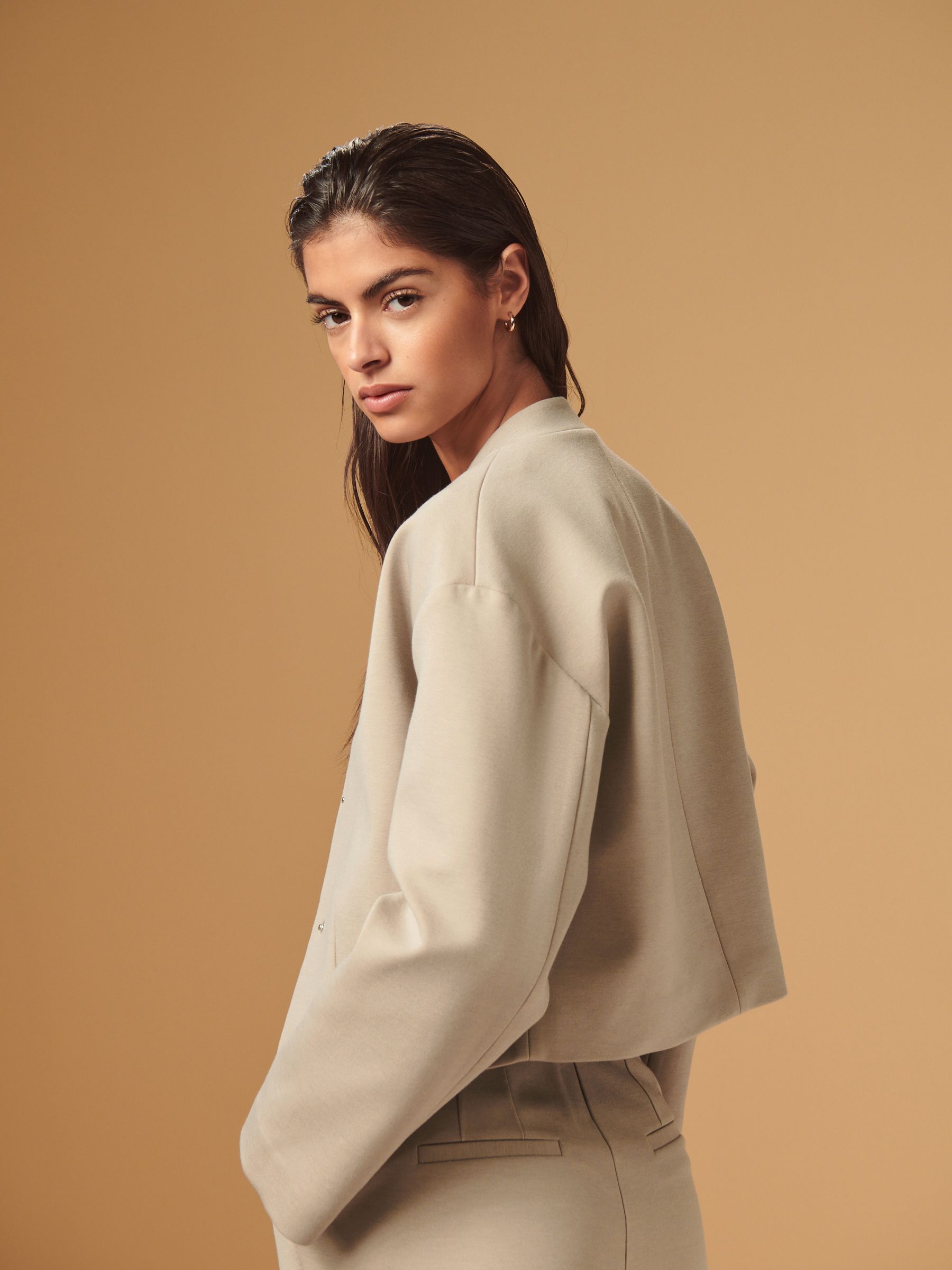 Buy Neutral Collarless Jacket from the Next UK online shop