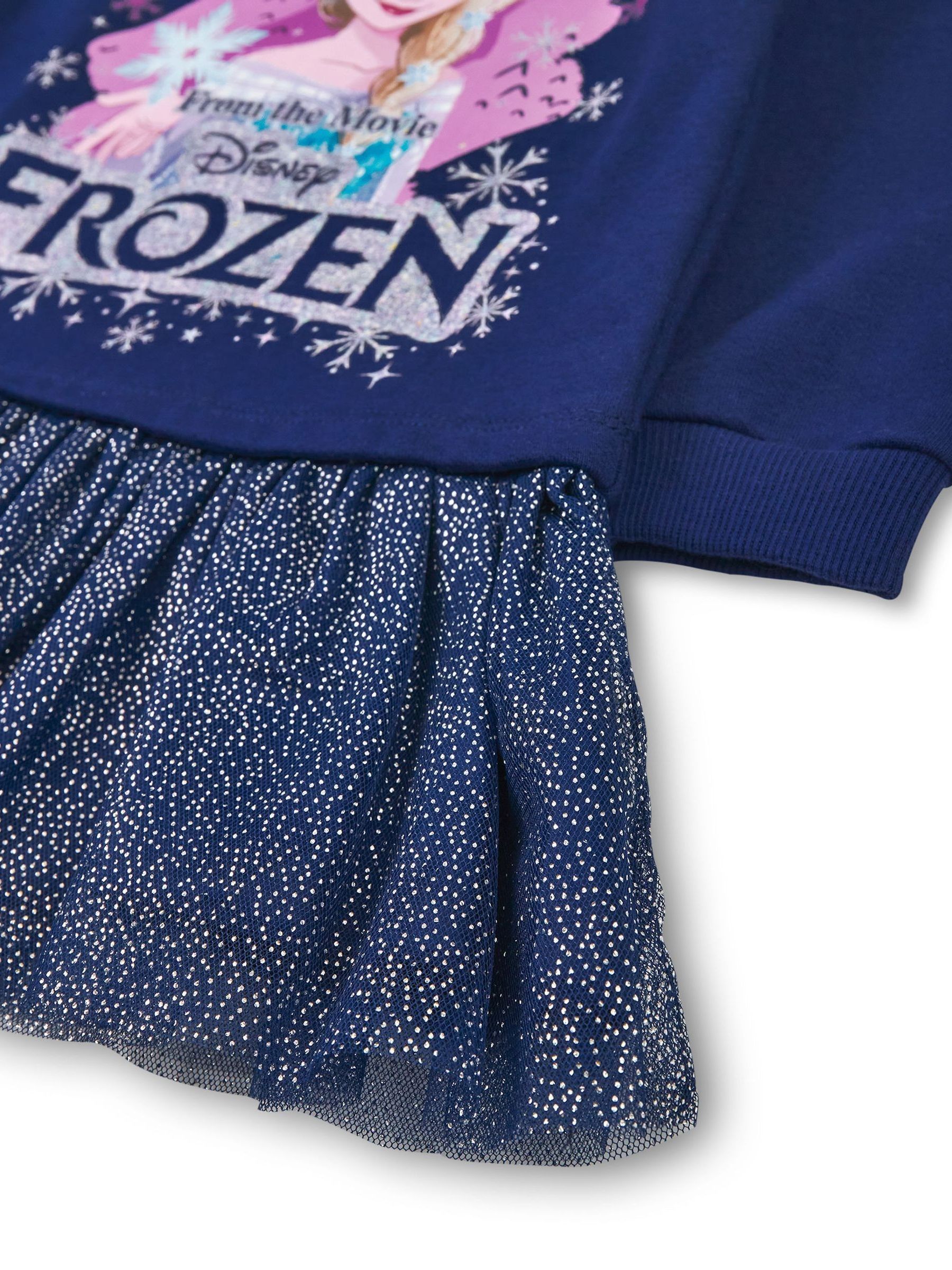 Buy Vanilla Underground Blue Girls Frozen Longline Sweatshirt With Trim ...