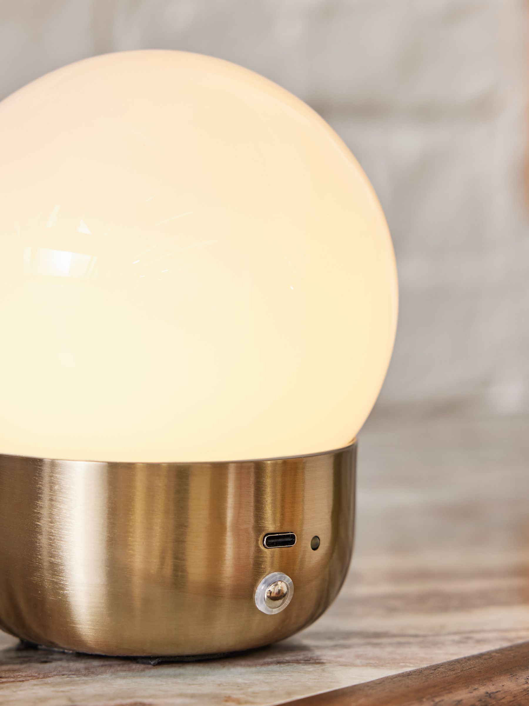 Buy Brass Pod Rechargeable Touch Wireless Table Lamp from the Next UK ...