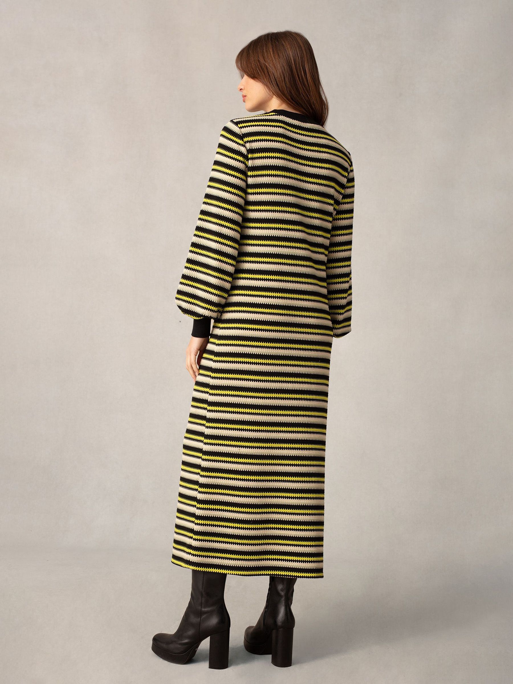 Buy Ro&Zo Green Textured Stripe Knitted Dress from the Next UK online shop