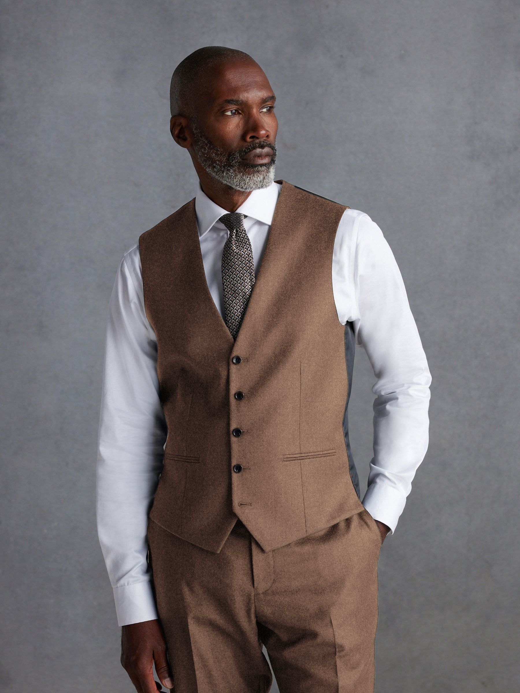 Buy Neutral Signature Zignone Flannel Suit Waistcoat from the Next UK ...