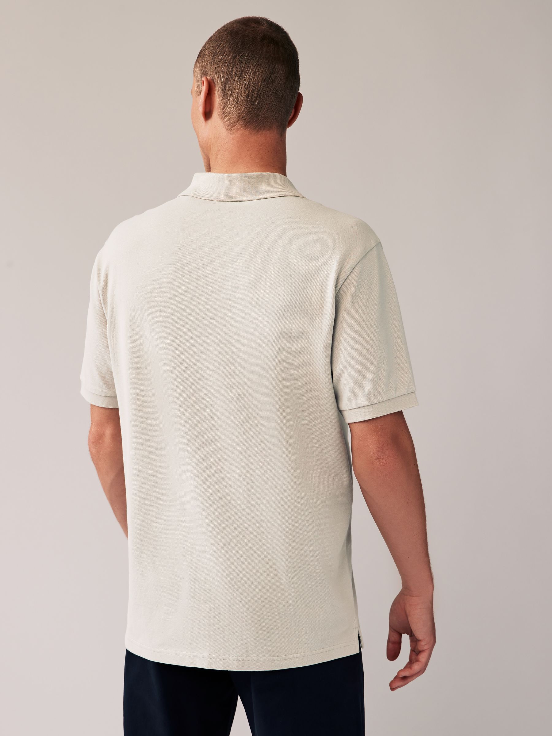 Buy Neutral Short Sleeve Cuban Collar Pique Polo Shirt from the Next UK ...